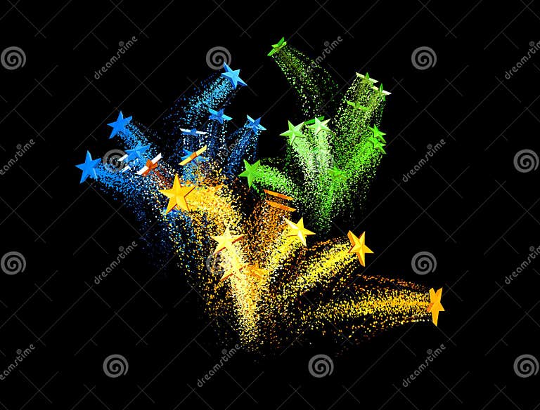Shooting stars,fireworks stock illustration. Illustration of event ...