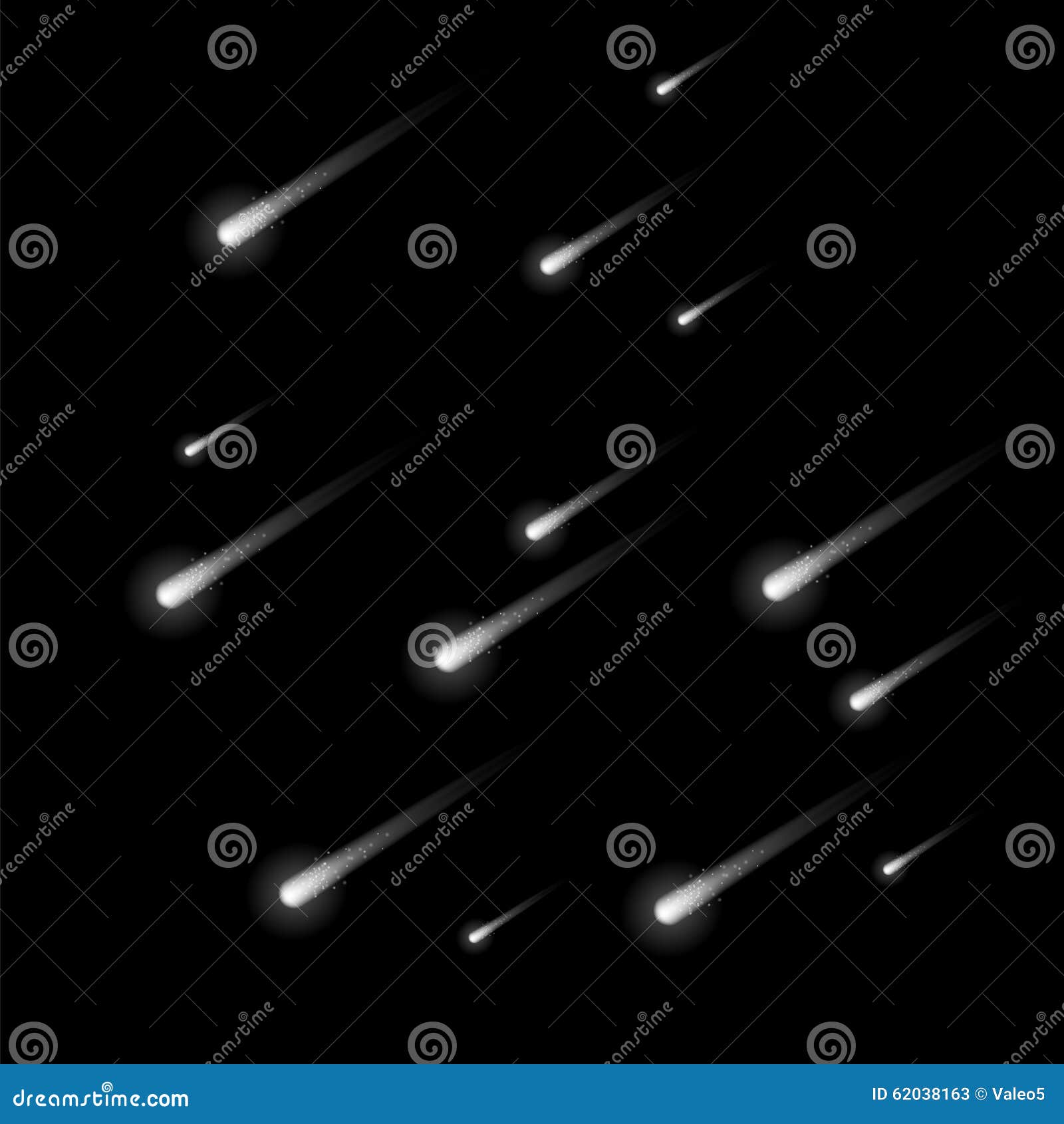 Meteors Shooting Stars Astronomy Galaxy And Space, Light Bright Cartoon ...