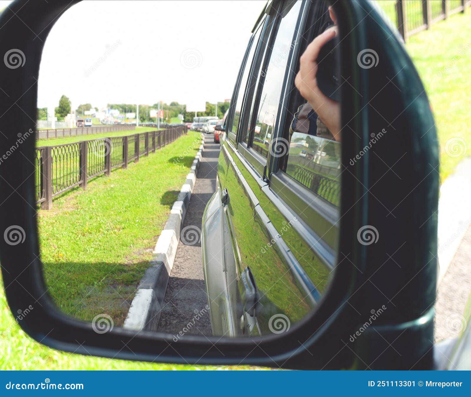 Shooting through the SUV Rear Mirror Stock Image - Image of urban ...