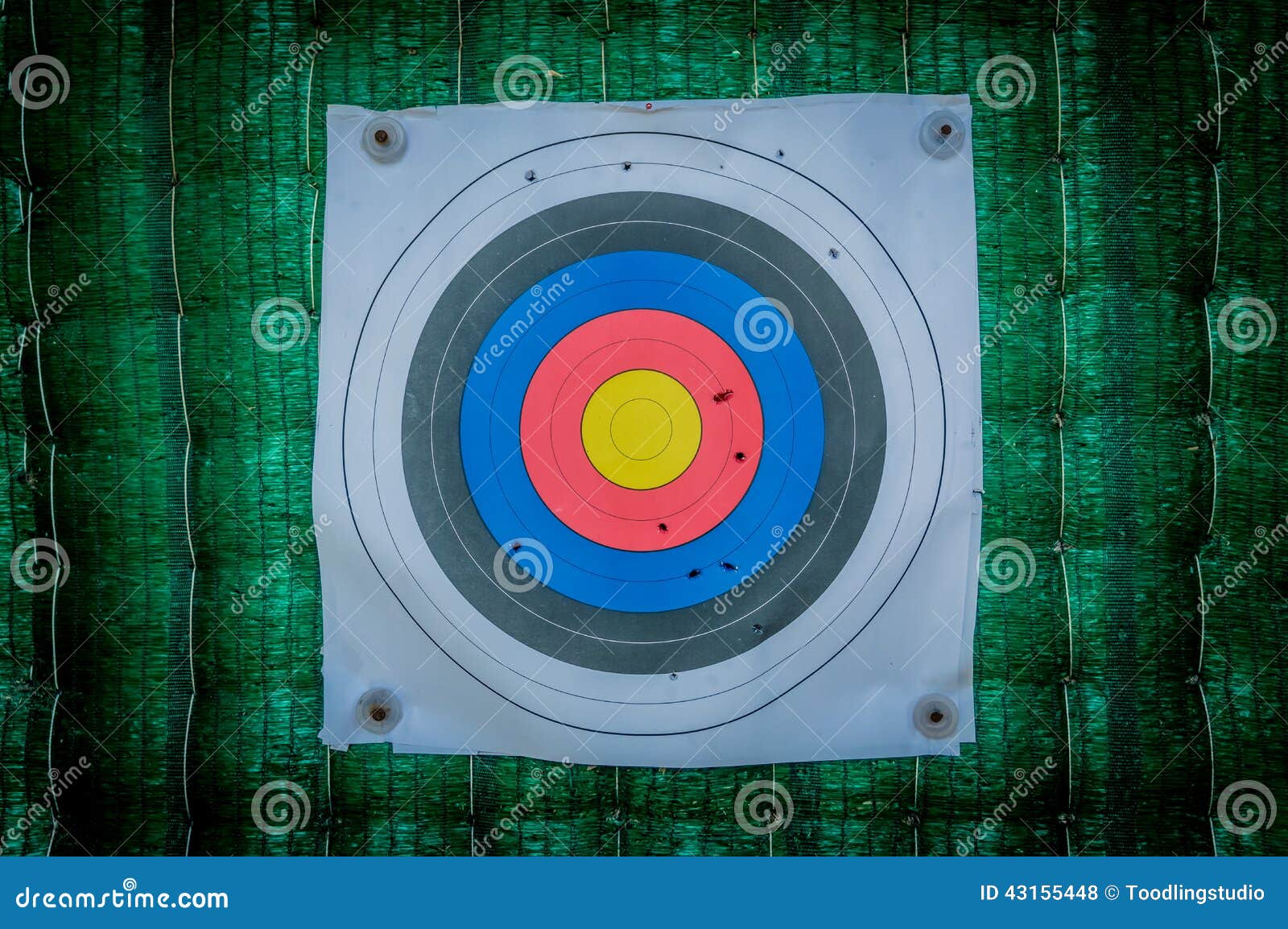 Shooting Target and Bullseye with Bullet Holes Stock Photo - Image of ...
