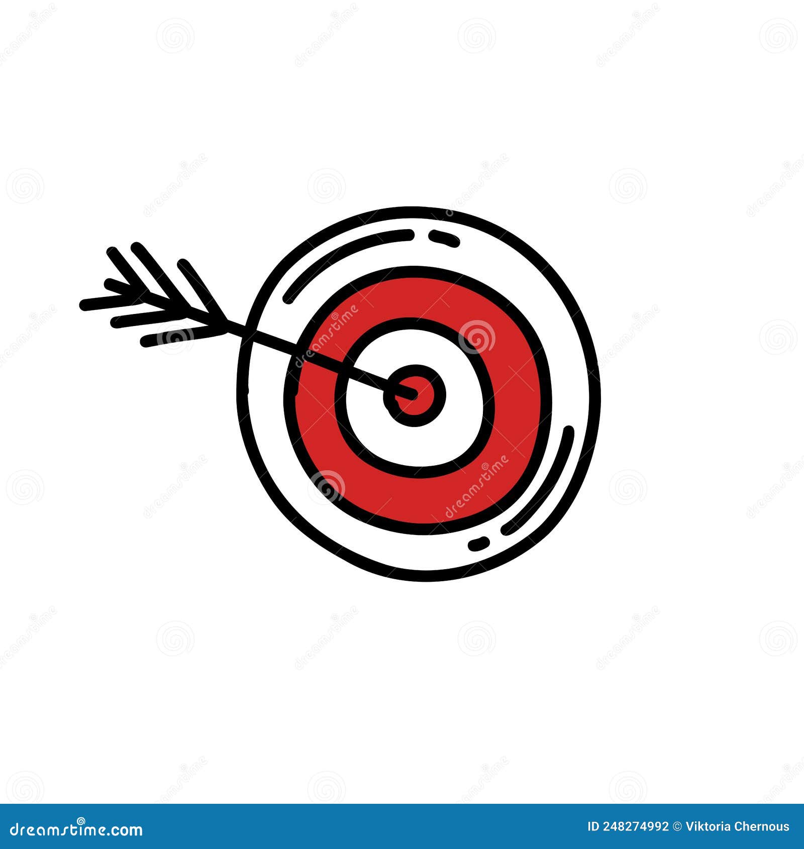 Shooting Target Doodle Icon, Vector Color Line Illustration Stock ...