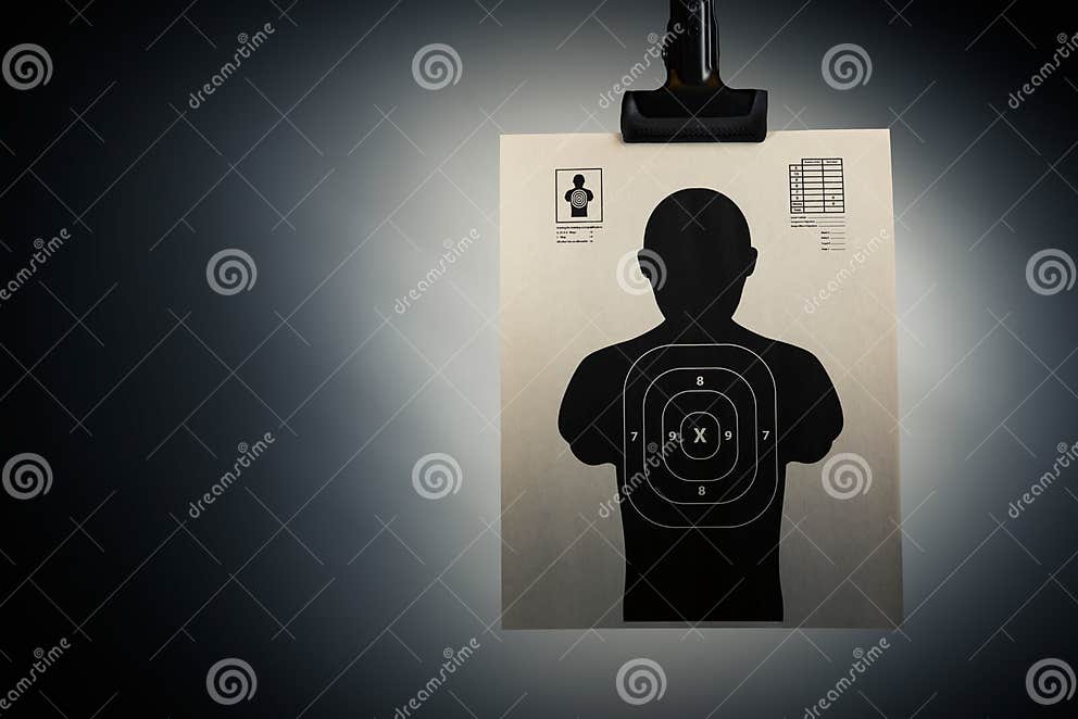 Shooting Target on a Grey Background Stock Photo - Image of shot, black ...