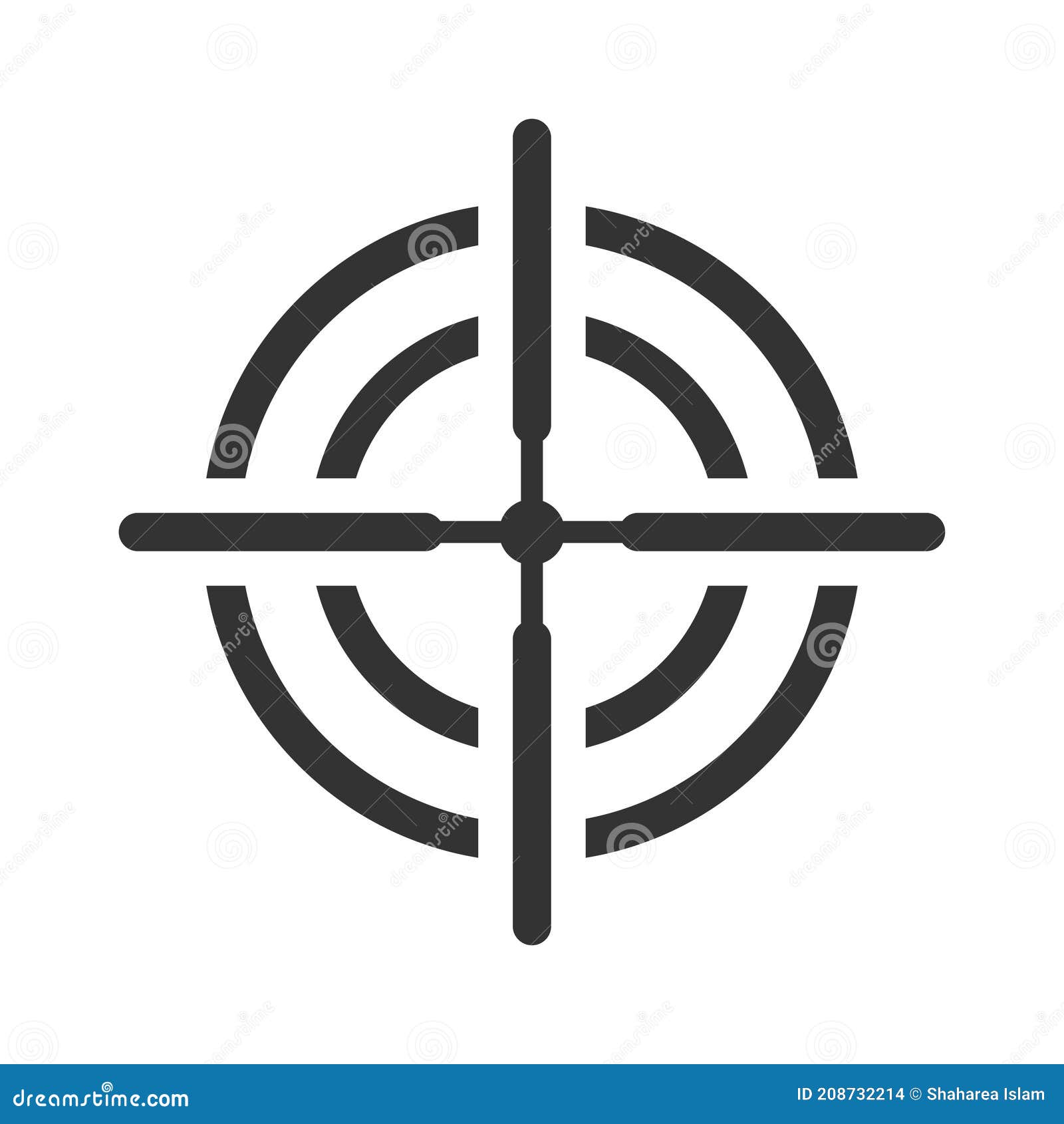 Shooting target icon stock vector. Illustration of target - 208732214