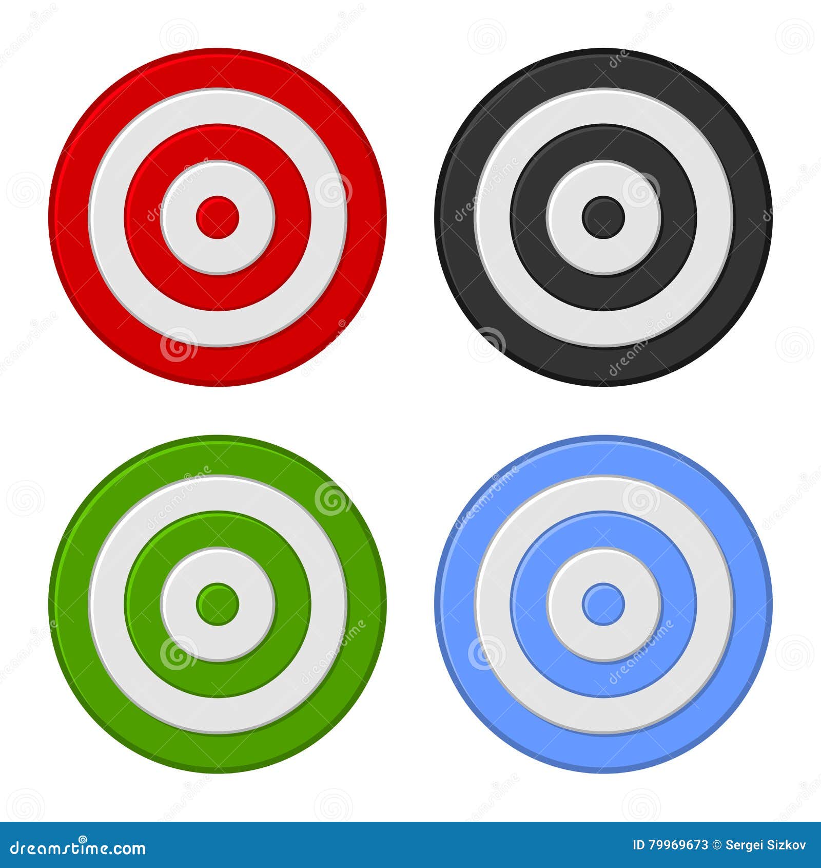 Shooting Target Icon Set Isolated on White Background. Vector Stock ...