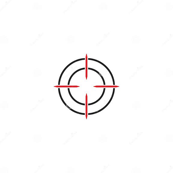 Shooting Target Logo Vector Icon in Simple Design Stock Vector ...
