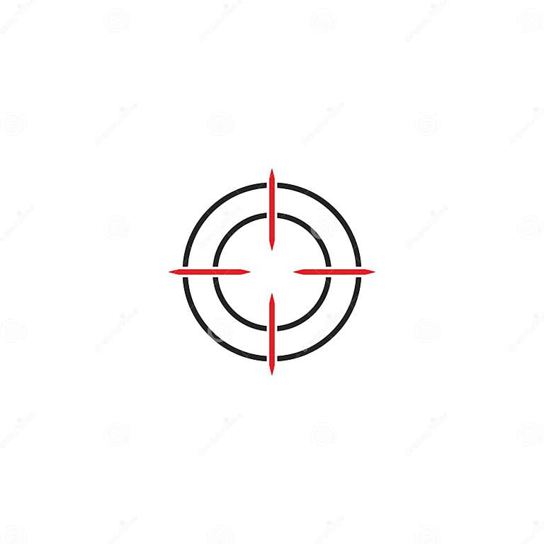 Shooting Target Logo Vector Icon in Simple Design Stock Vector ...