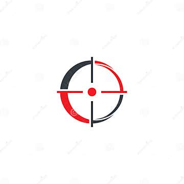 Shooting Target Logo Vector Icon in Simple Design Stock Vector ...