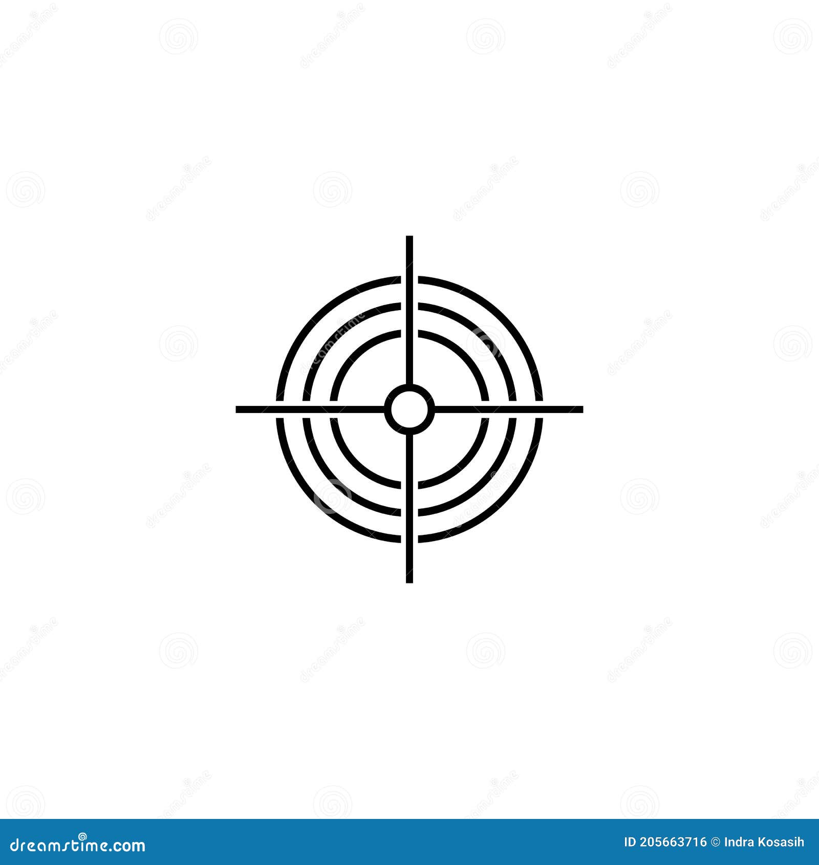Shooting Target Logo Vector Icon in Simple Stock Vector - Illustration ...