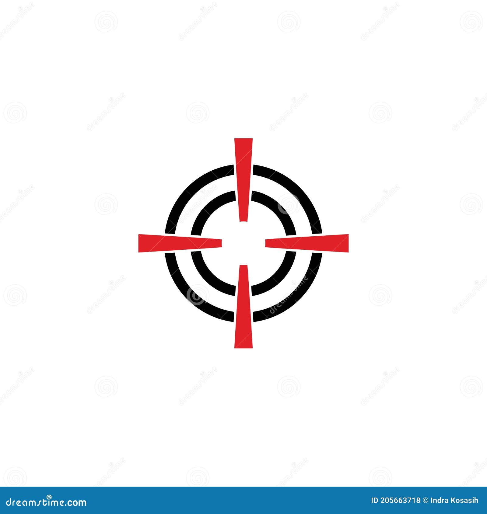 Shooting Target Logo Vector Icon in Simple Stock Vector - Illustration ...