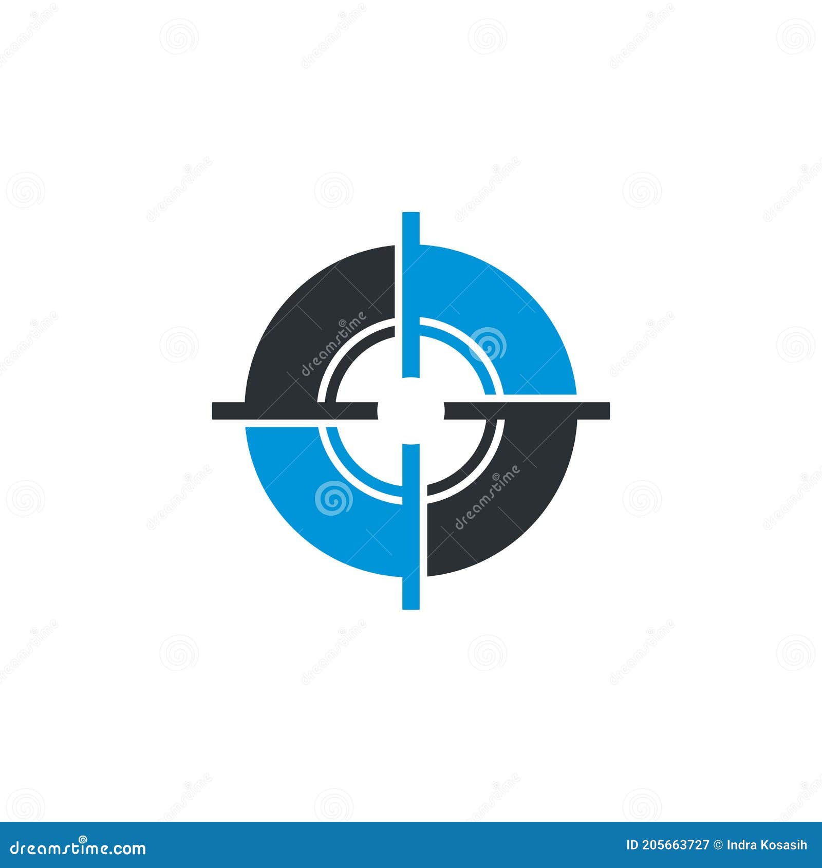 Shooting Target Logo Vector Icon in Simple Stock Vector - Illustration ...