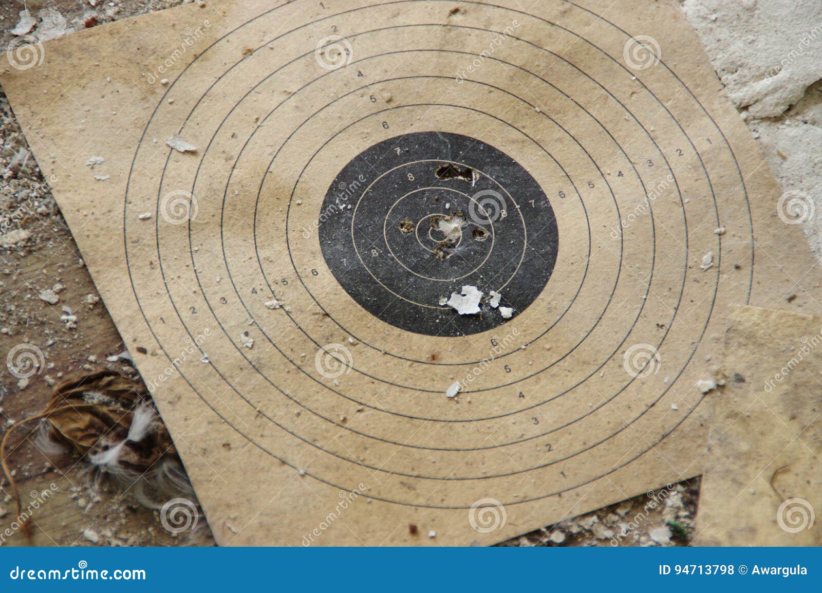 Shooting Target Shield with Shots Holes Stock Photo - Image of graphic ...