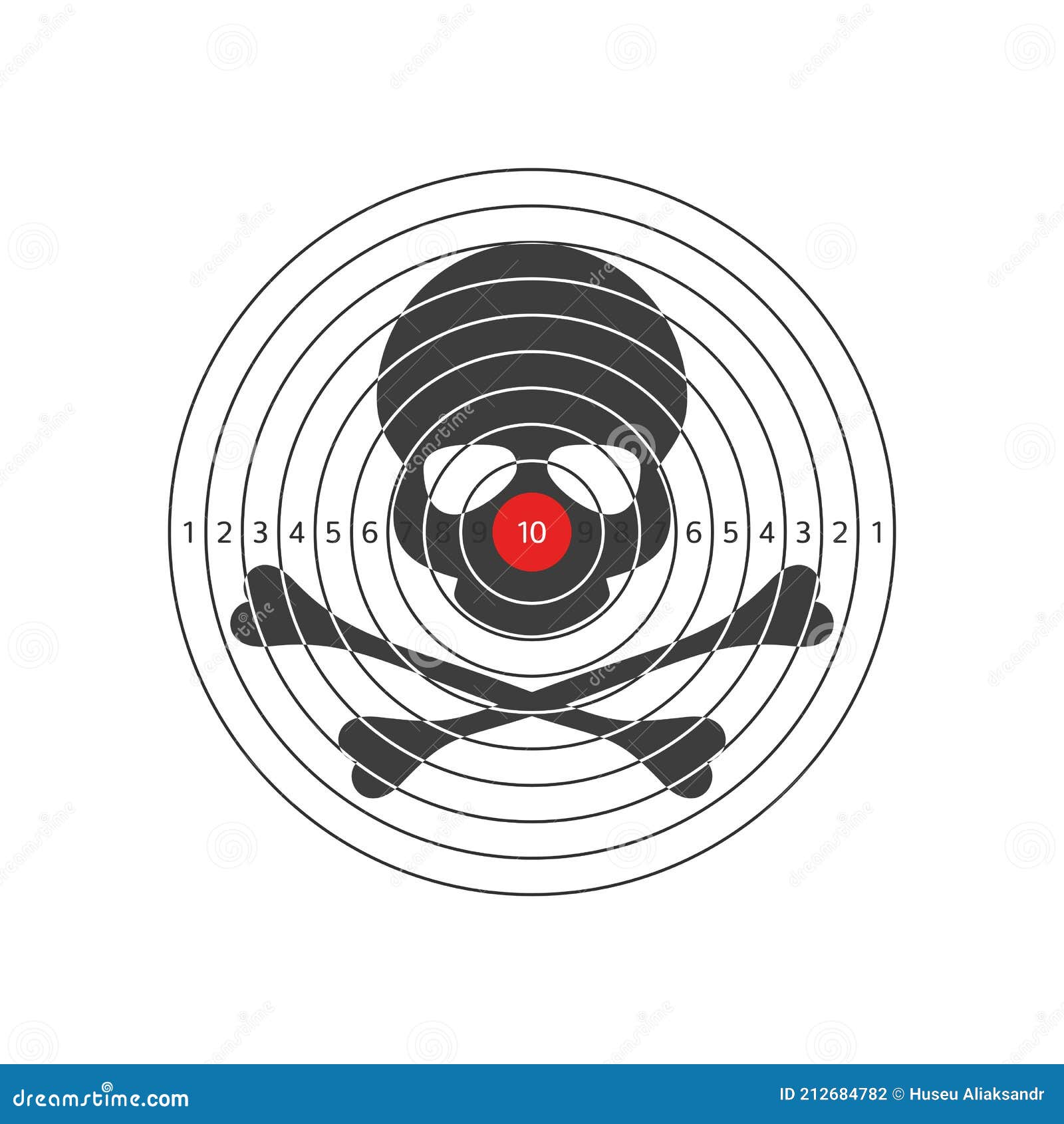 Shooting Target with Skull. Stock Vector - Illustration of circular ...