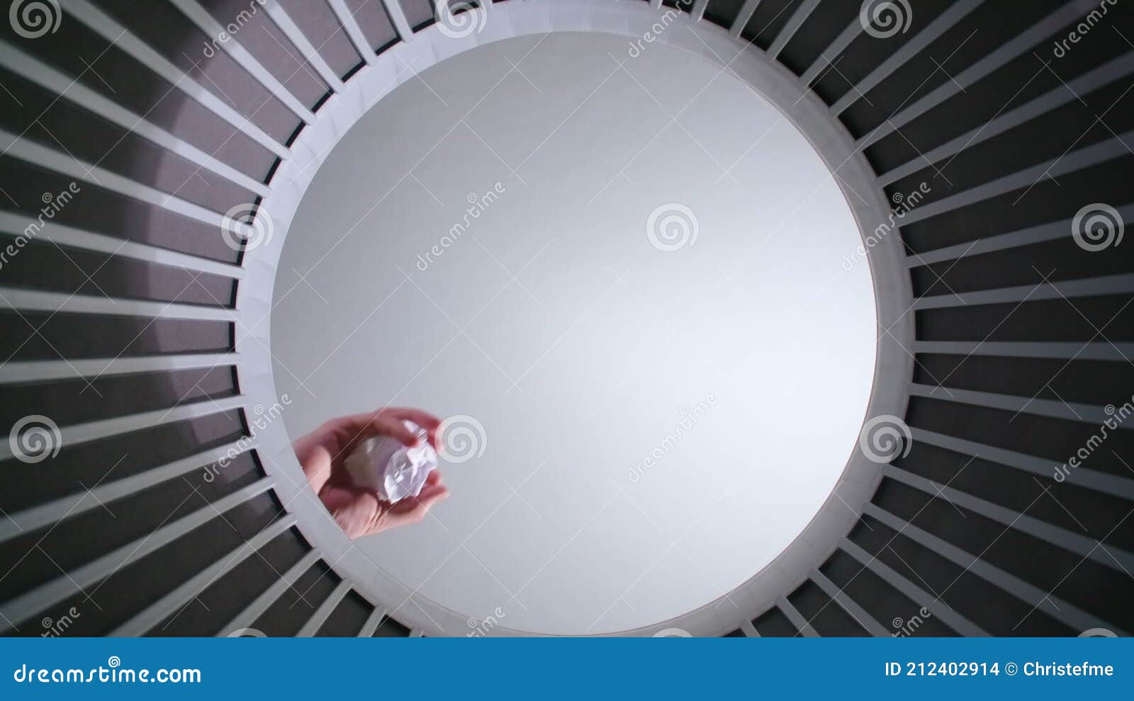 Shooting of Throwed Crumpled Paper S Sheet, Bottom View Stock Footage ...