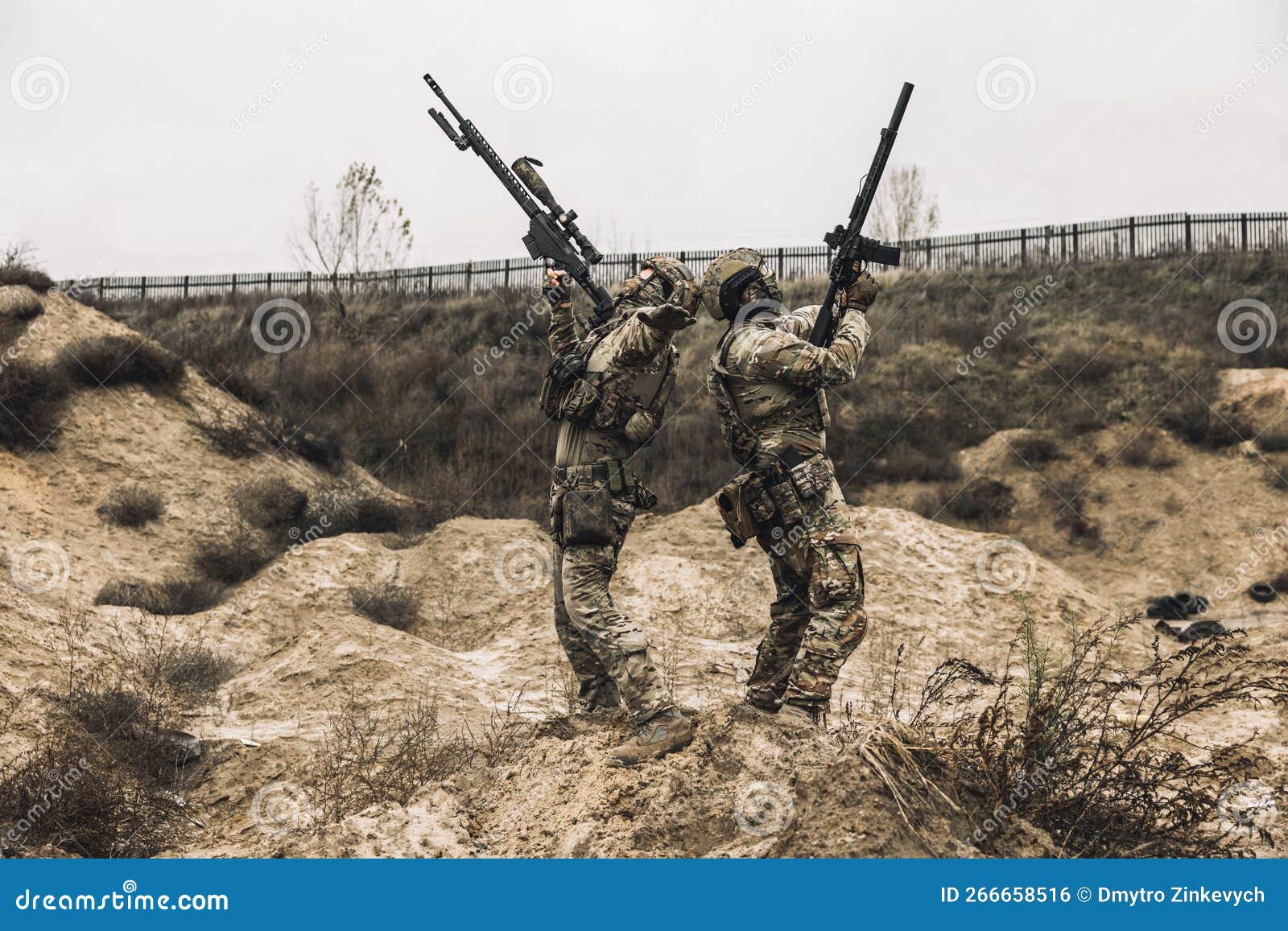 Two Soldiers with Their Rifles Shooting Stock Photo - Image of soldier ...