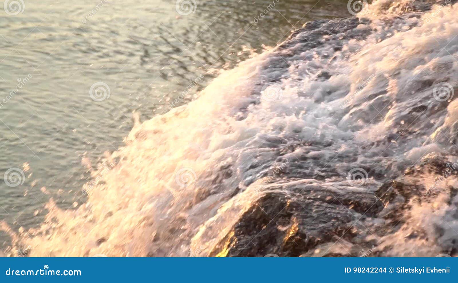 Shooting a Waterfall during Sunset, Slow Motion. Falling Water ...