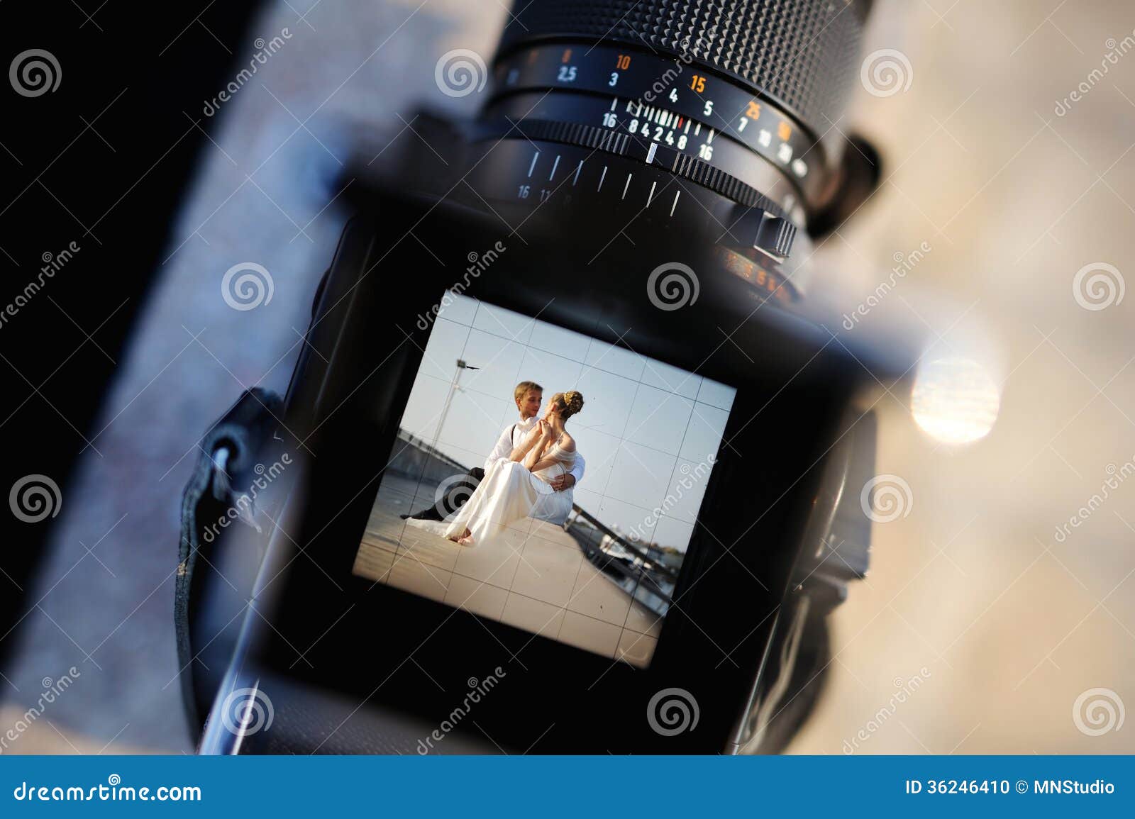 Shooting a Wedding with an Oldschool Camera Stock Photo - Image of ...