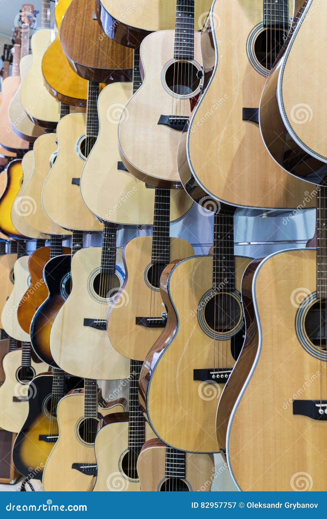Shop acoustic guitars stock image. Image of equipment - 82957757