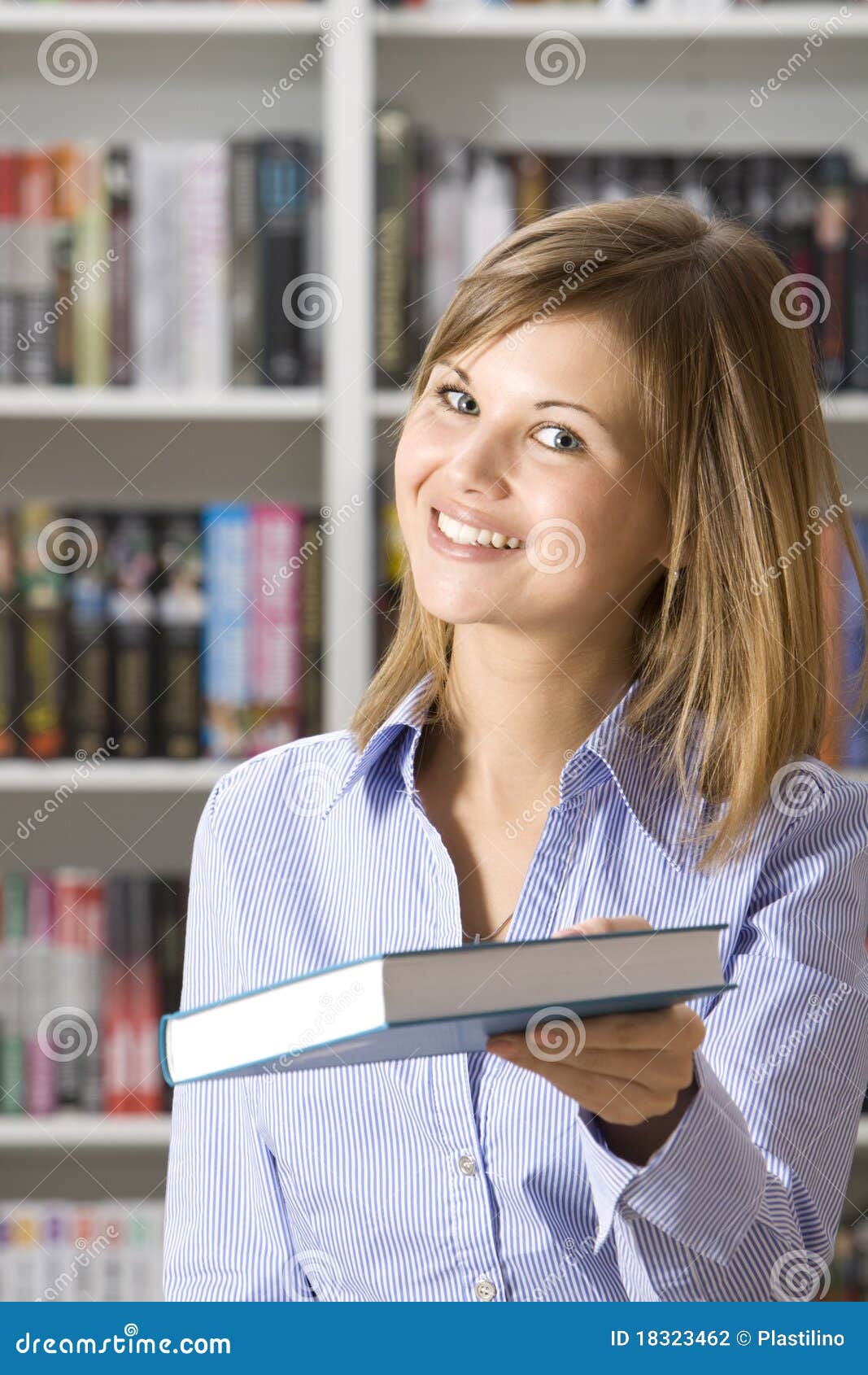 Shop Assistant in the Bookshop Stock Photo - Image of urban, blond ...