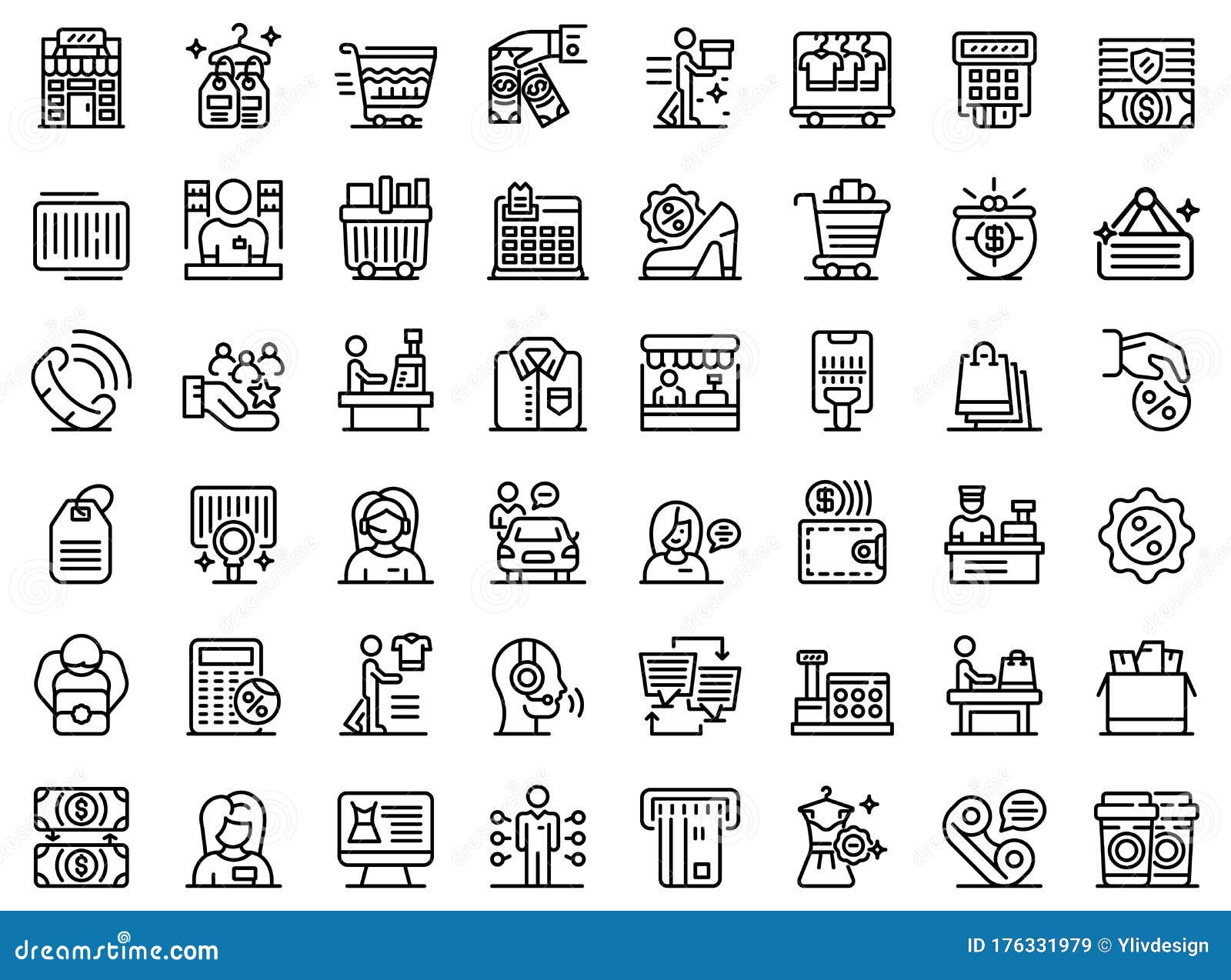 Shop Assistant Icons Set, Outline Style Stock Vector - Illustration of ... Shop Assistant Icons Set, Outline Style Stock Vector - Illustration of ...