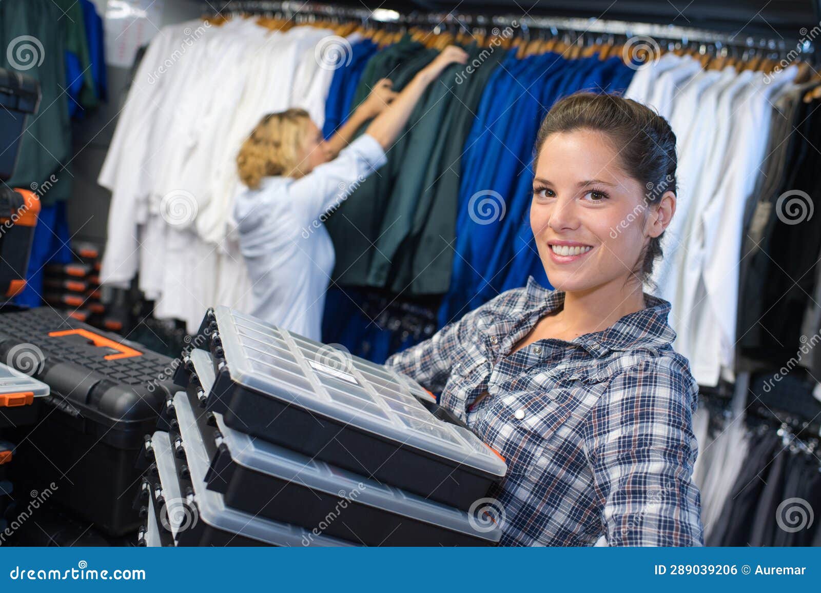 Shop Assistant Looking and Smiling at Camera Stock Photo - Image of ...