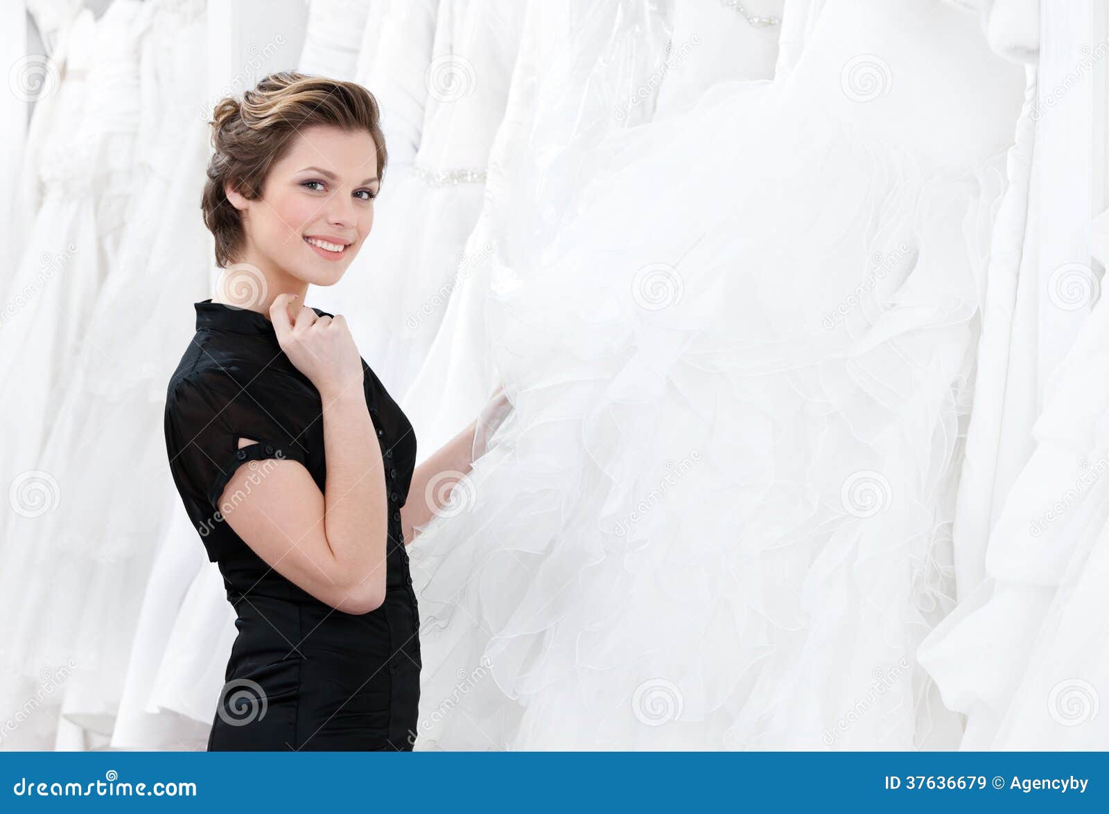 Shop Assistant Thinks about Dress Recommendation Stock Image - Image of ...