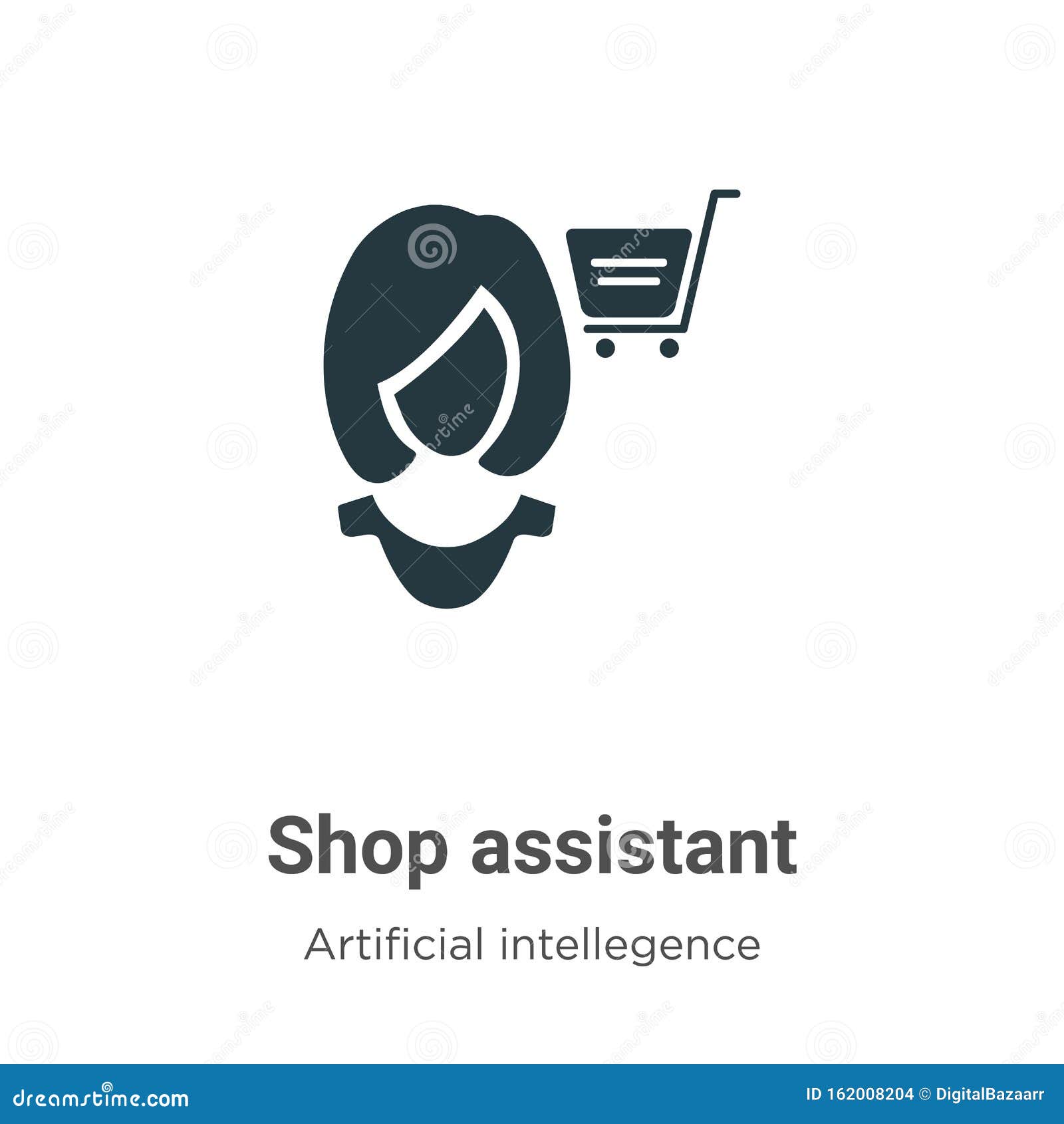 Shop Assistant Vector Icon on White Background. Flat Vector Shop ...