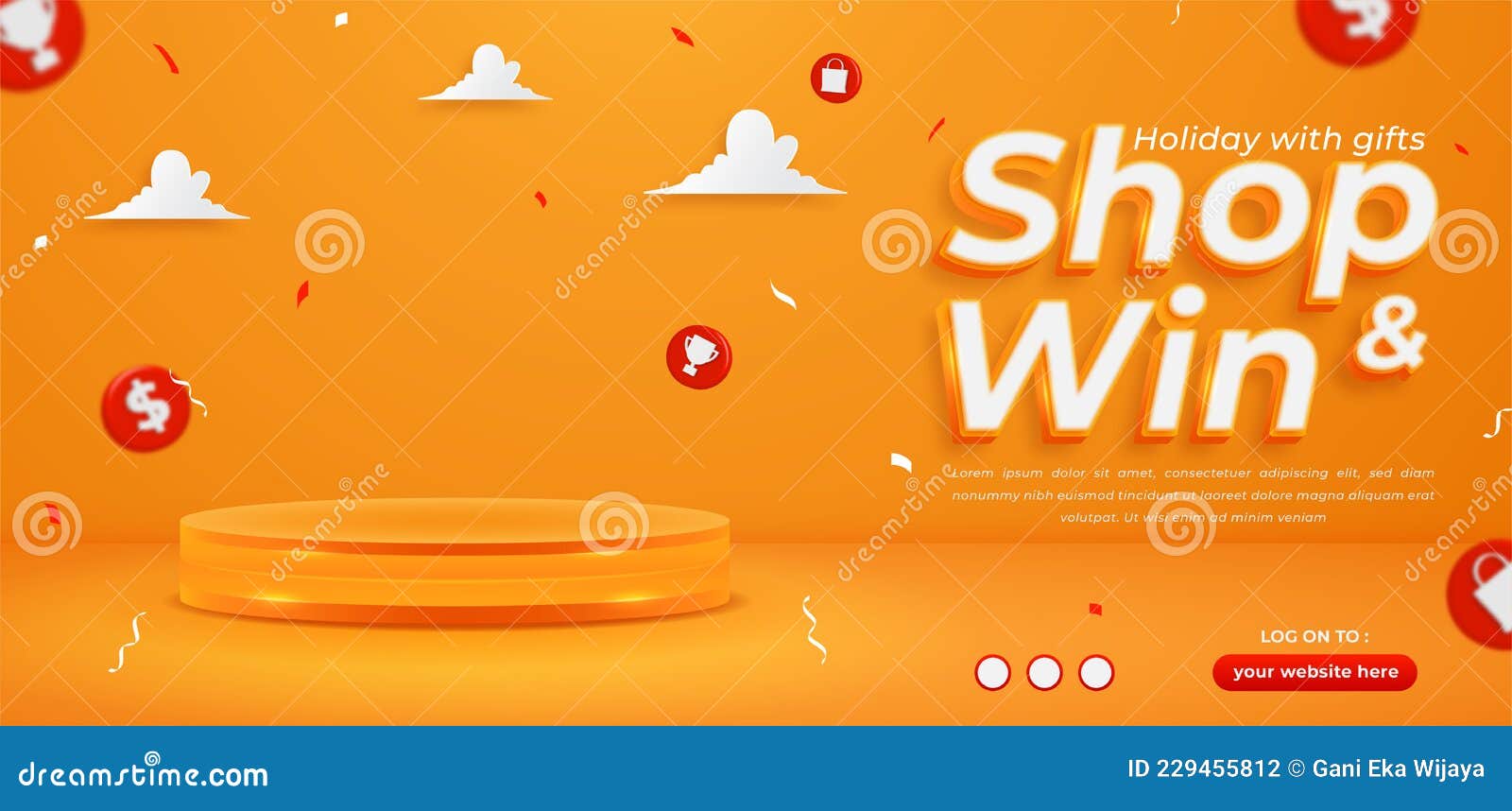 Shop and Win Invitation Contest Banner Template Stock Vector ...