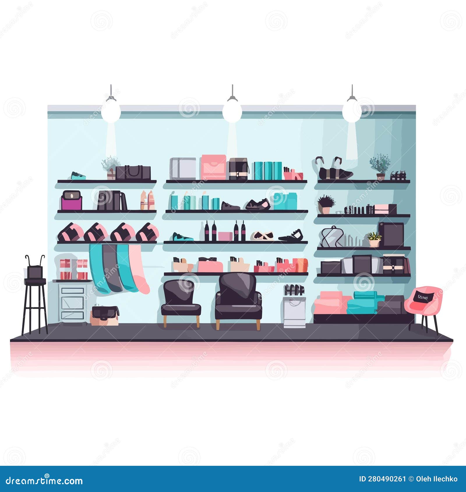 Shop Building Interior Vector Isolated Illustration Stock Vector ...