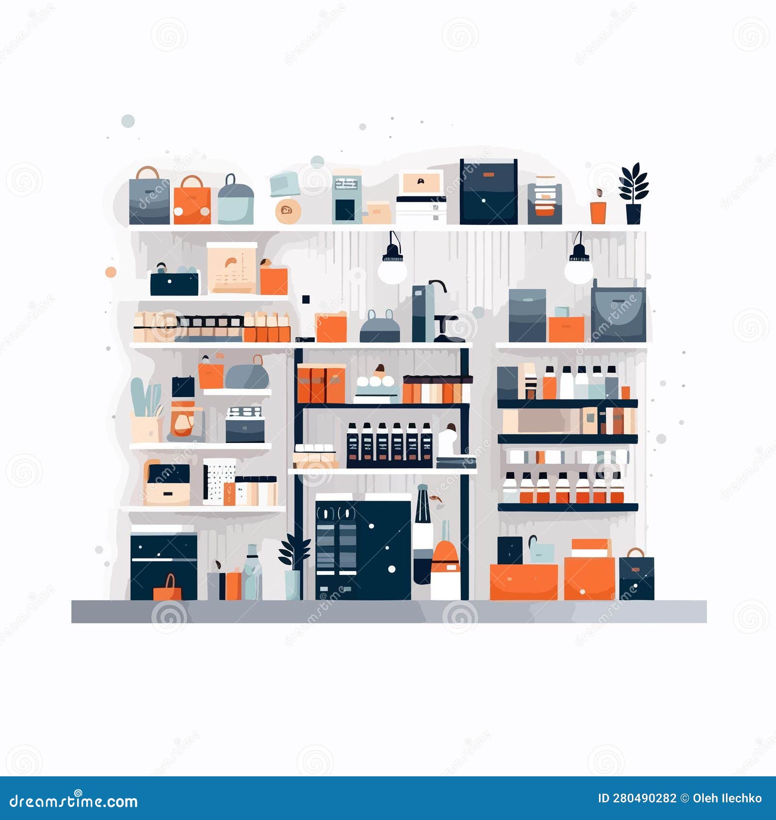 Shop Building Interior Vector Isolated Illustration Stock Vector ...