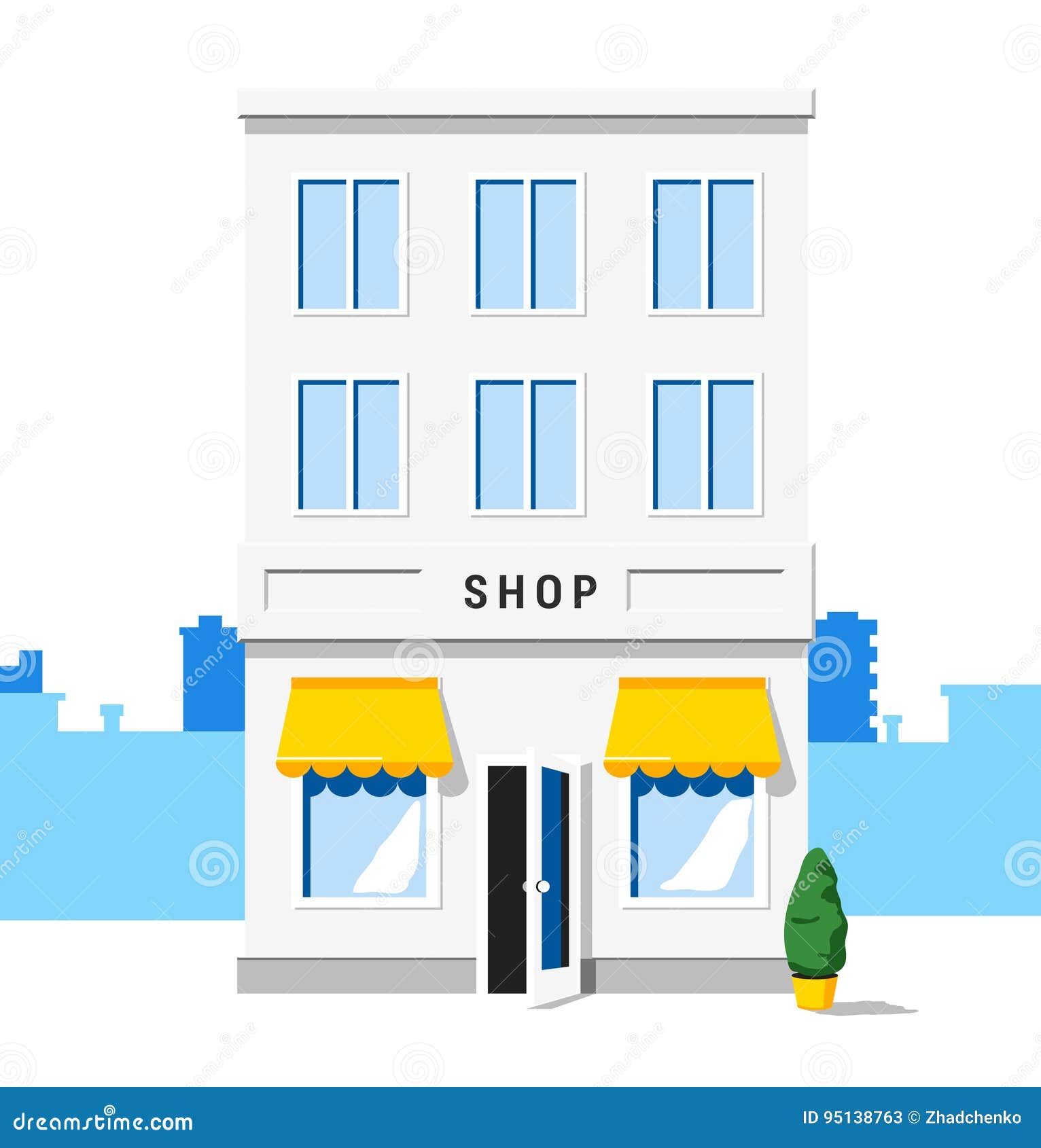 Shop Building. Vector Icon. Stock Vector - Illustration of graphical ...