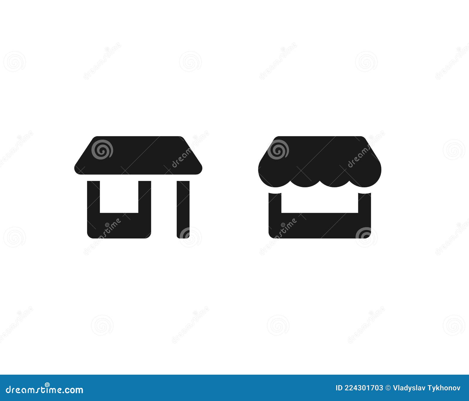 Shop Building Vector Icon. Shop Market Black Flat Symbol Isolated ...