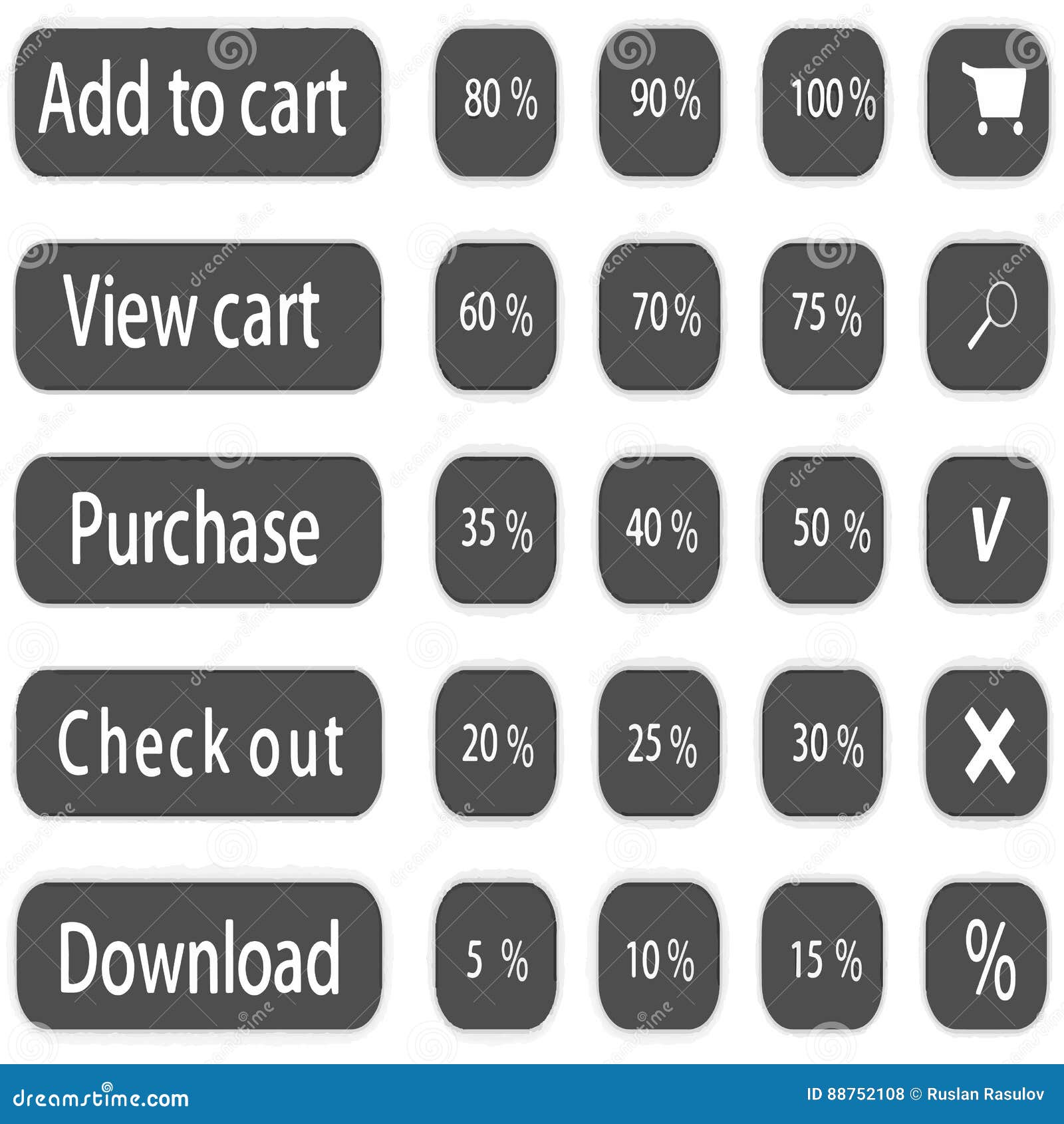 Shop buttons stock illustration. Illustration of download - 88752108