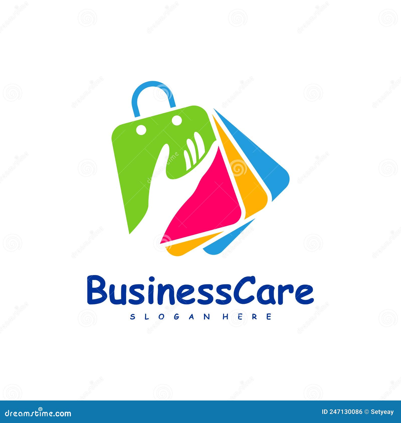 Shop Care Logo Design Vector. Icon Symbol Stock Illustration ...
