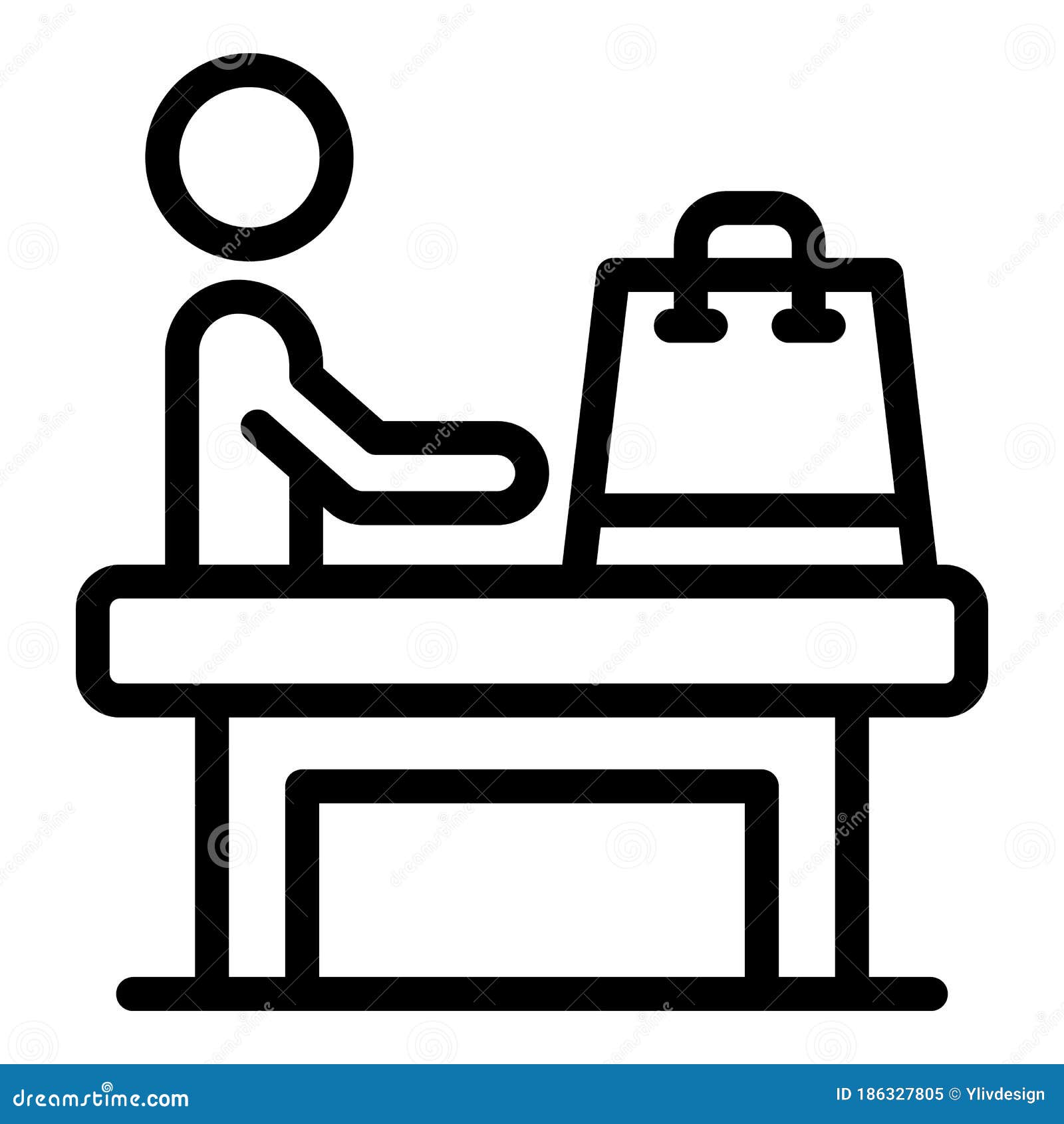 Shop Client Icon, Outline Style Stock Vector - Illustration of group ...
