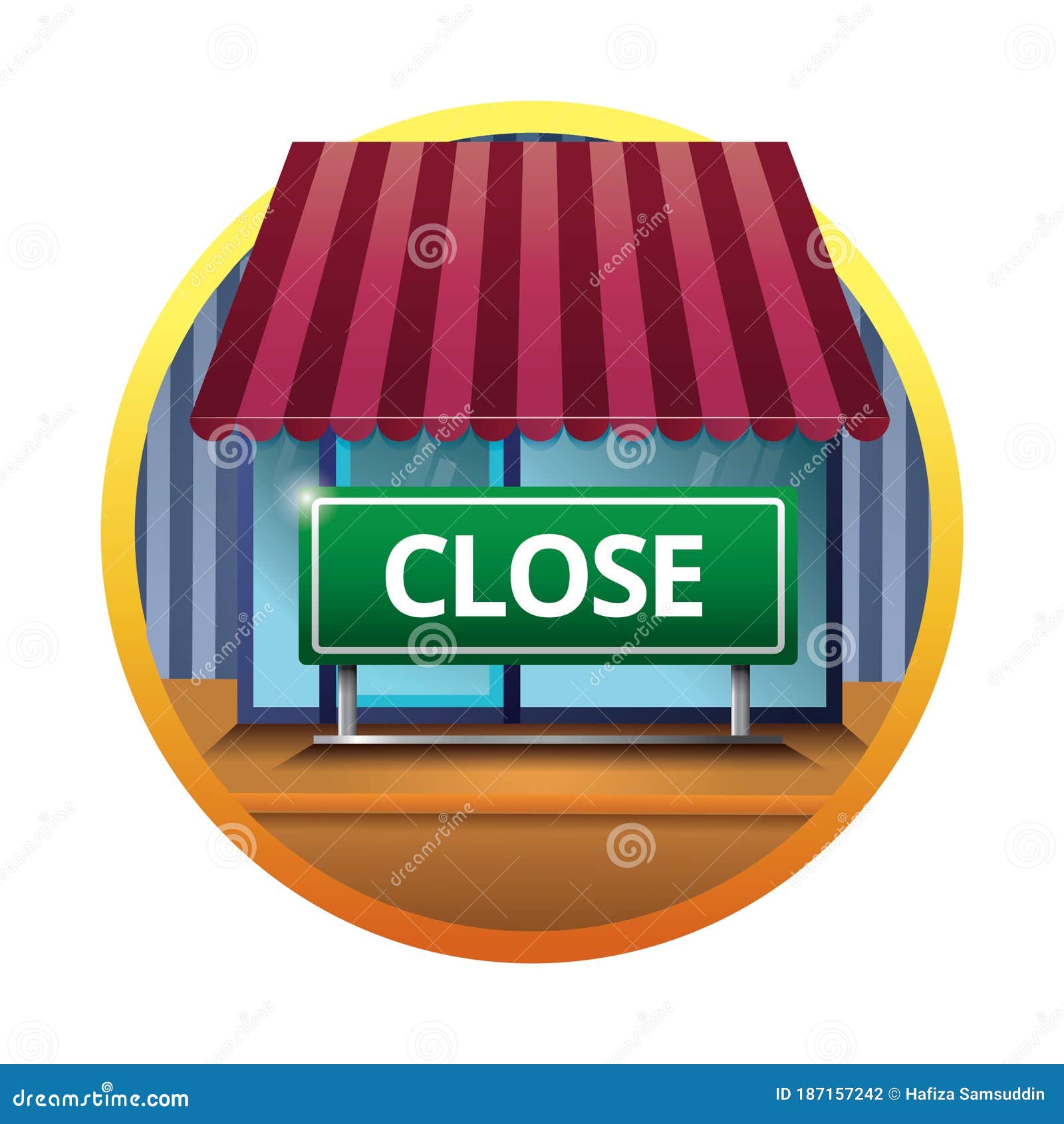 Shop with Close Board. Vector Illustration Decorative Design Stock ...