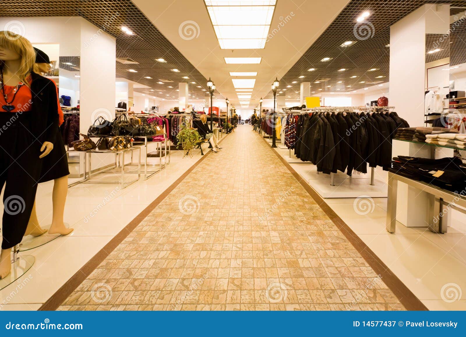 Shop of Clothes, Autumn Clothes, Collection of Bag Stock Image - Image ...