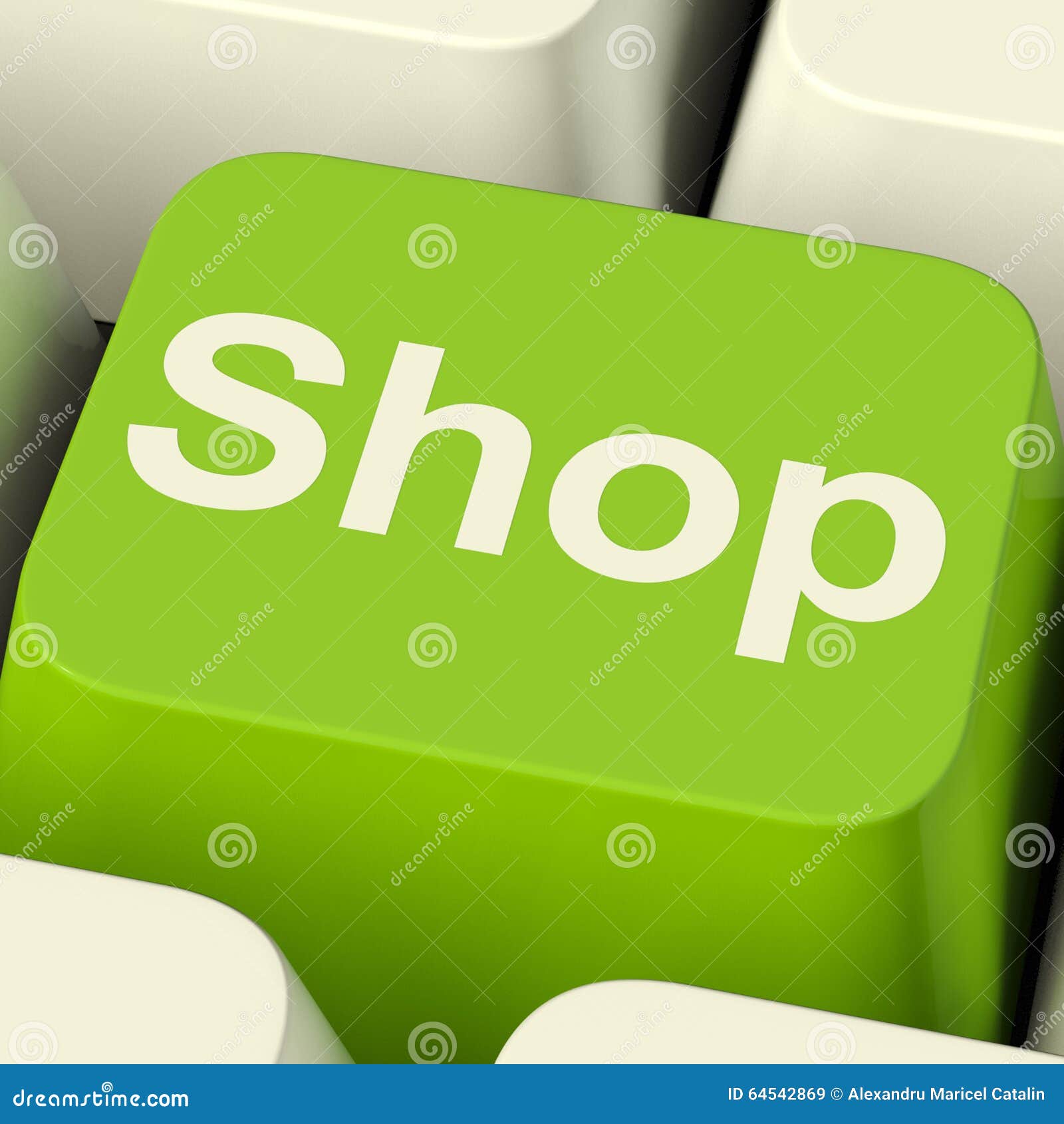 Shop Computer Key in Green for Commerce or Retail Sales Stock Image ...