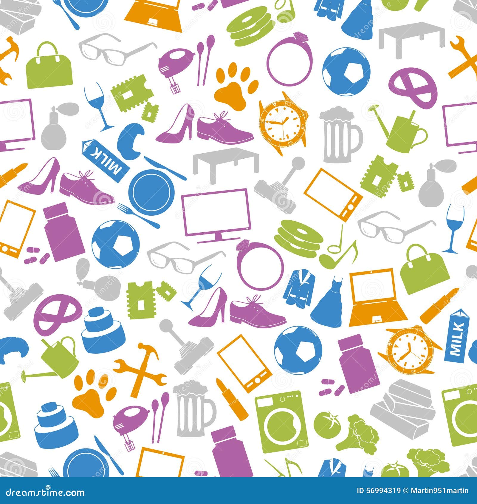 Shop Department Simple Vectors Icons Seamless Pattern Eps10 Stock ...