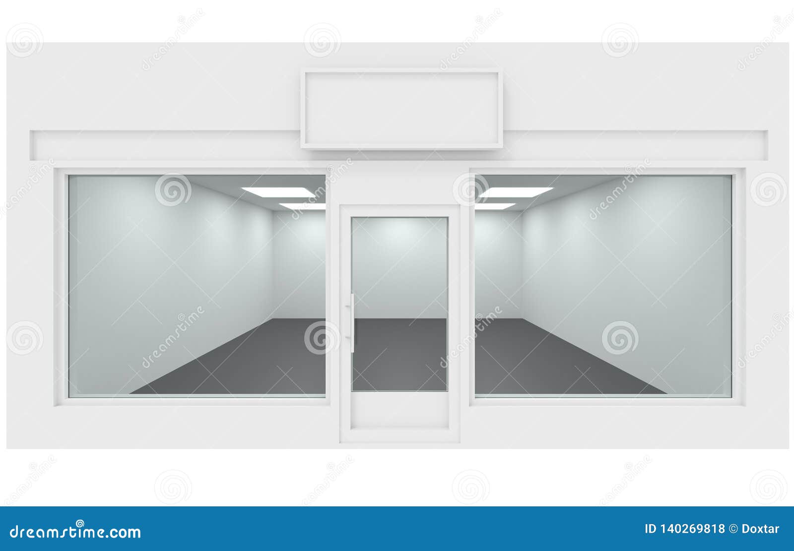 Shop Design Facade, Empty Store Place 3d Rendering Stock Illustration ...