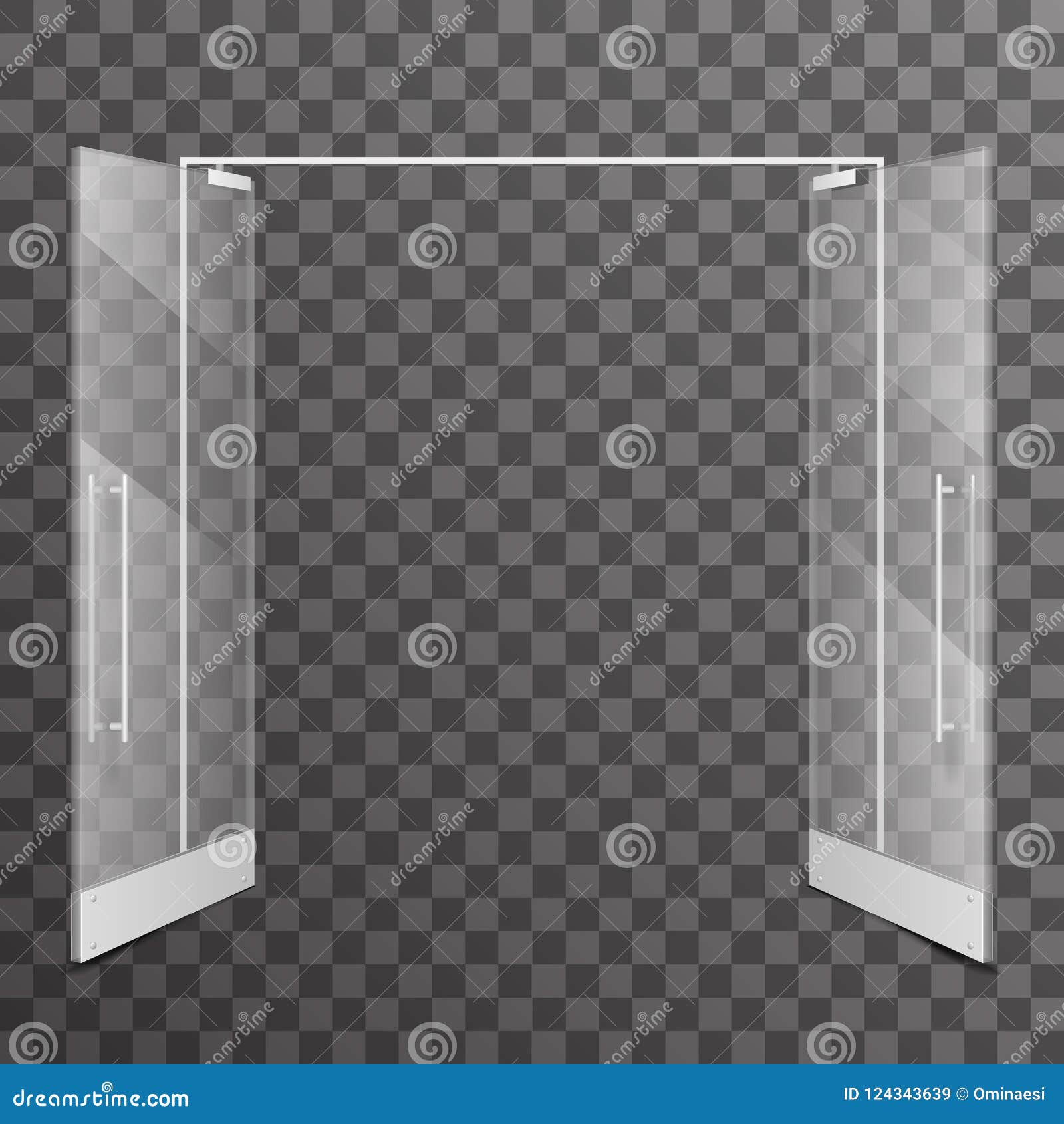 Shop Double Open Doors Transparent Realistic Glass Architectural Design ...