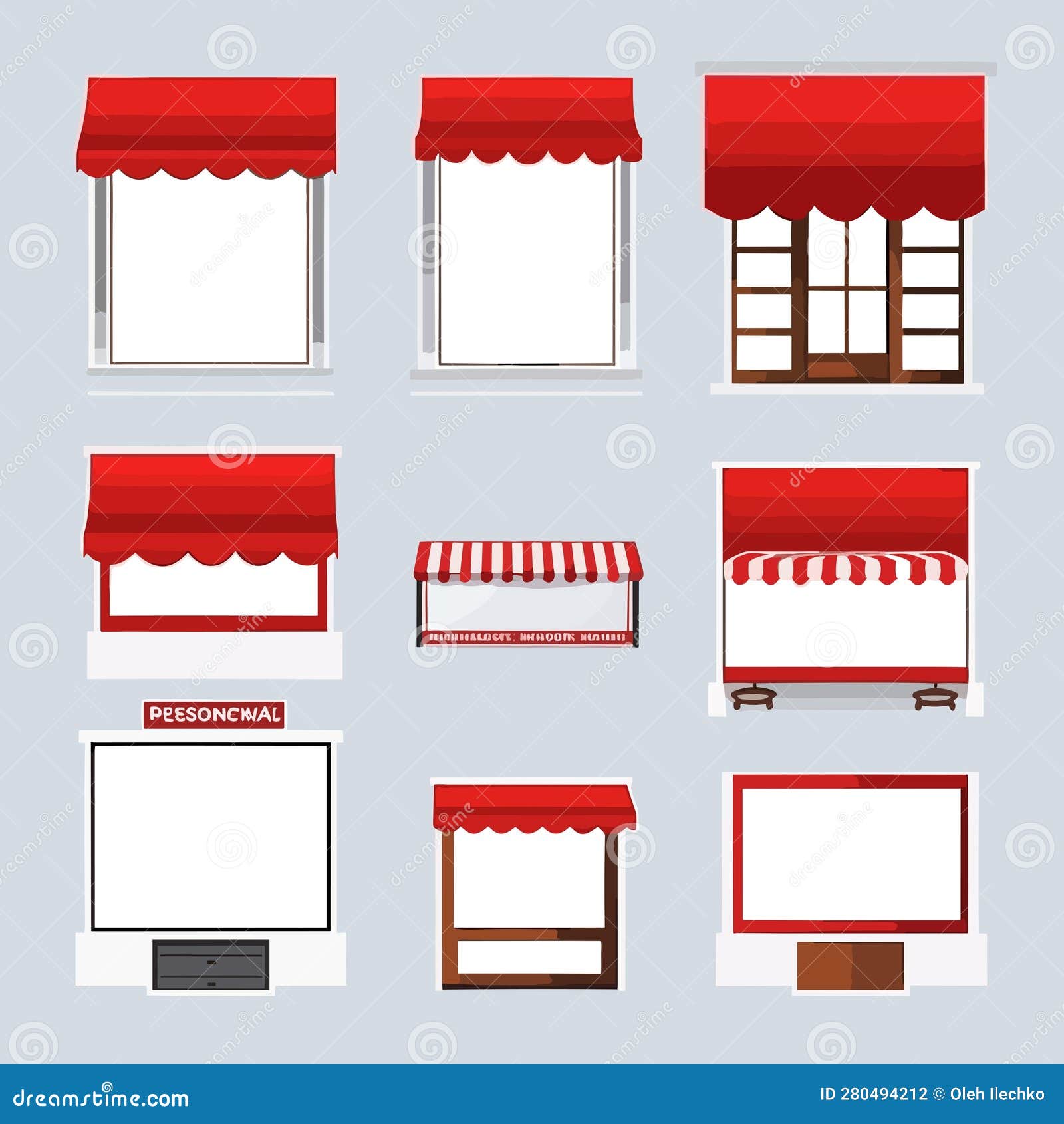 Shop with Empty Signboard Vector Illustration Isolated Illustration ...