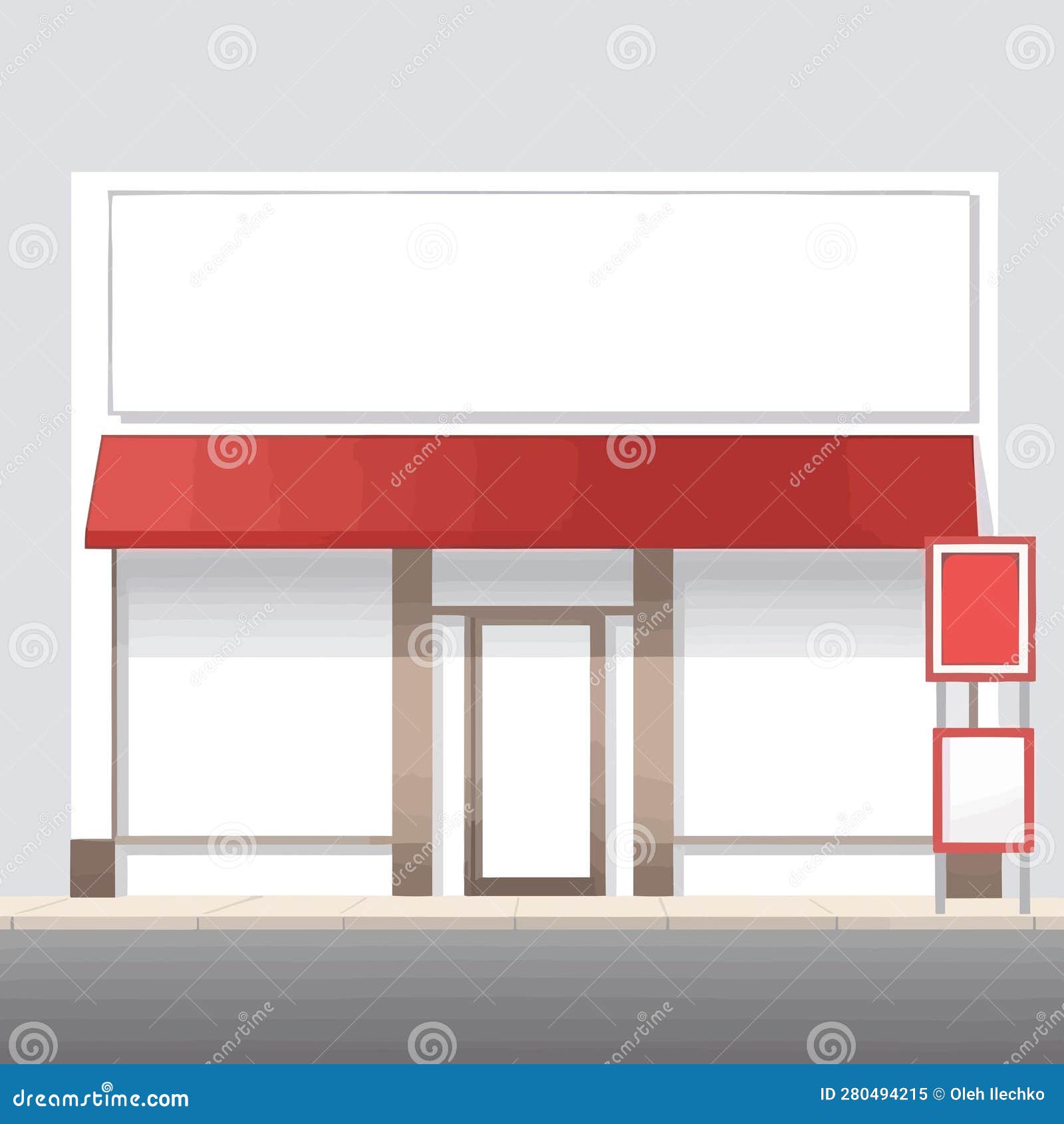 Shop with Empty Signboard Vector Illustration Isolated Illustration ...