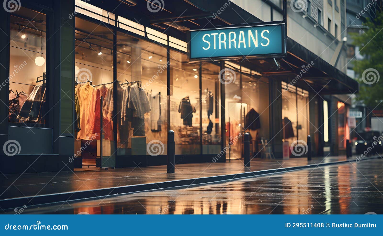 Shop Facade with Signboard of a Clothes Store. Stock Photo - Image of ...