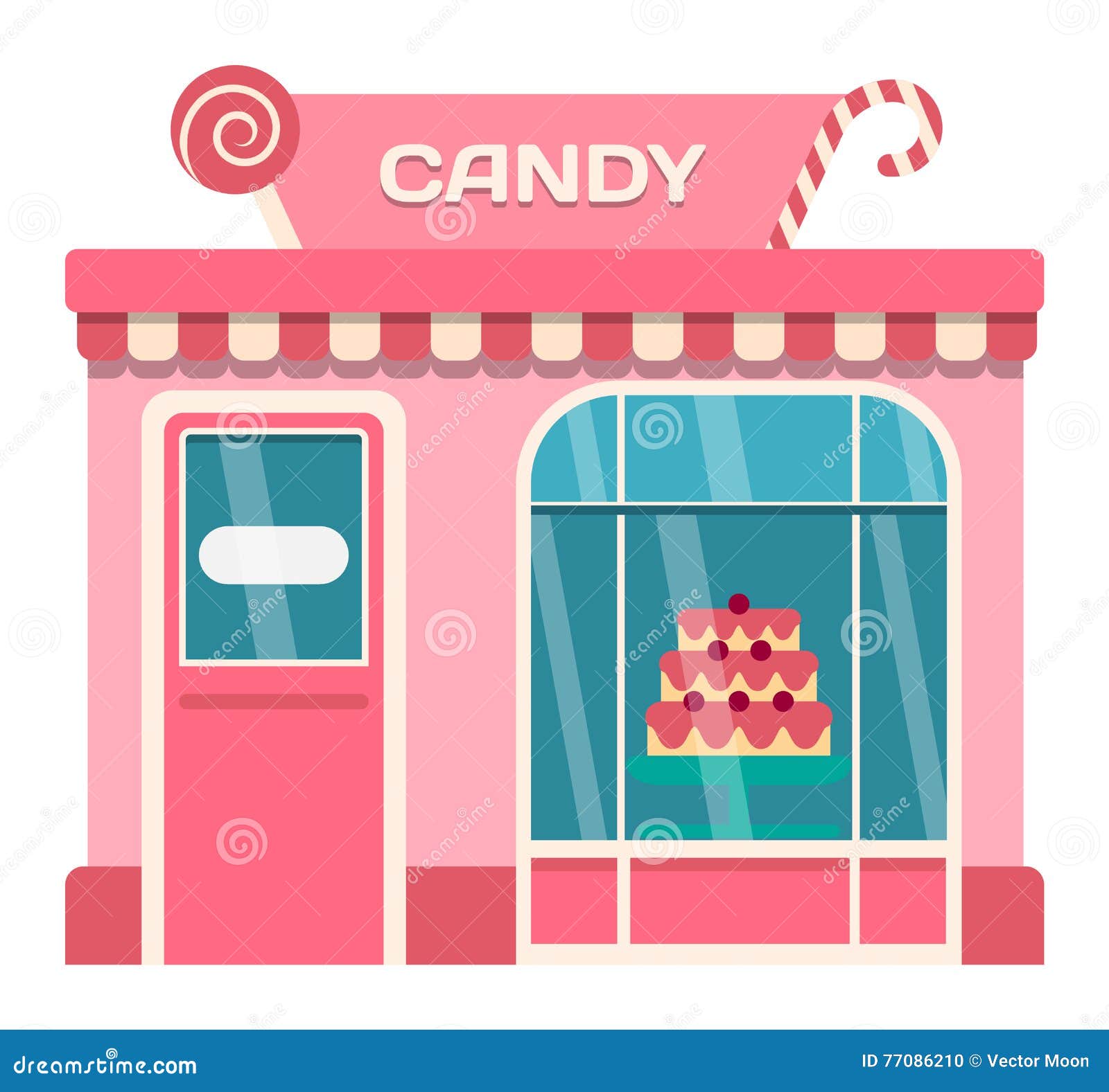 Shop Facade Vector Illustration Stock Vector - Illustration of cream ...