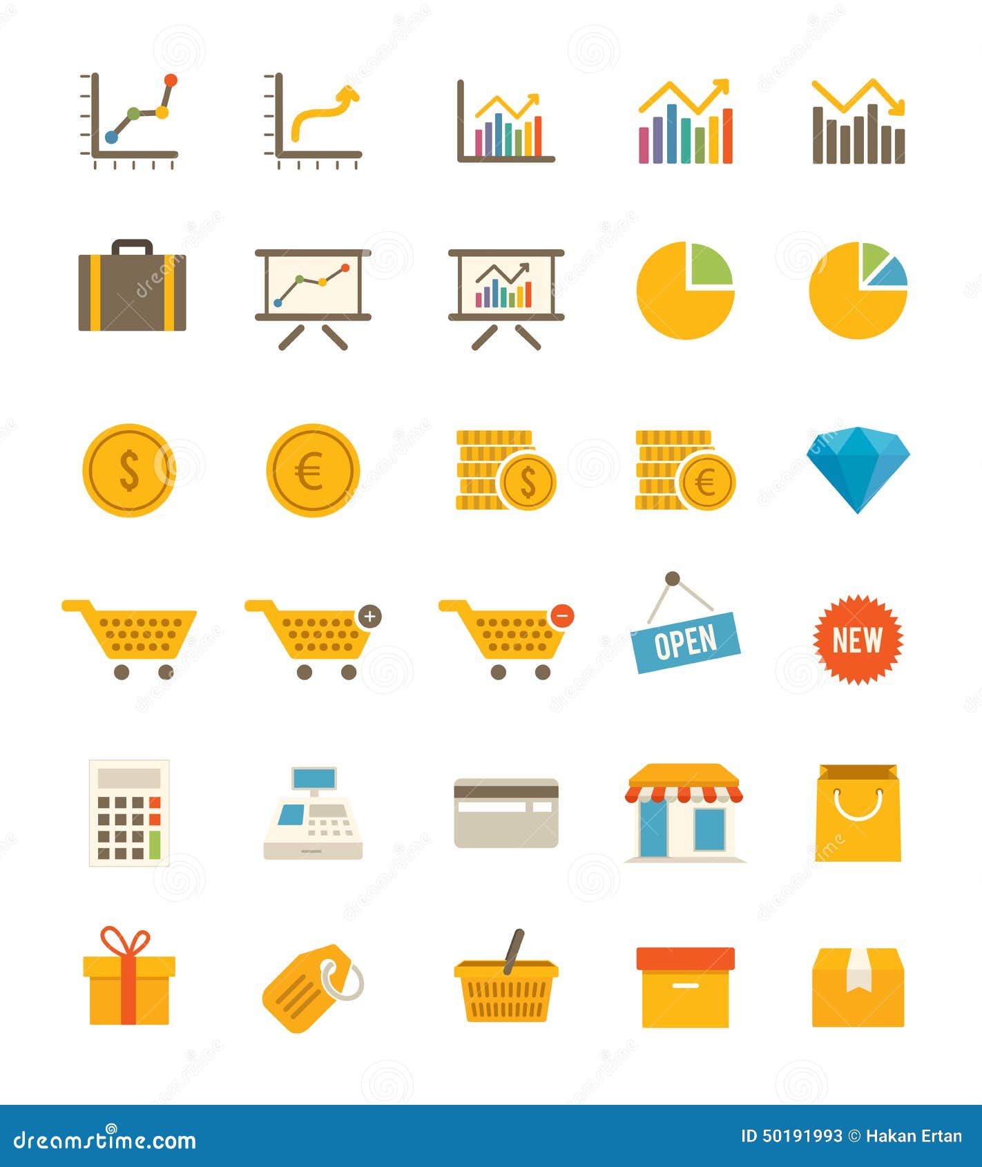 Shop and Finance Icons stock vector. Illustration of group - 50191993