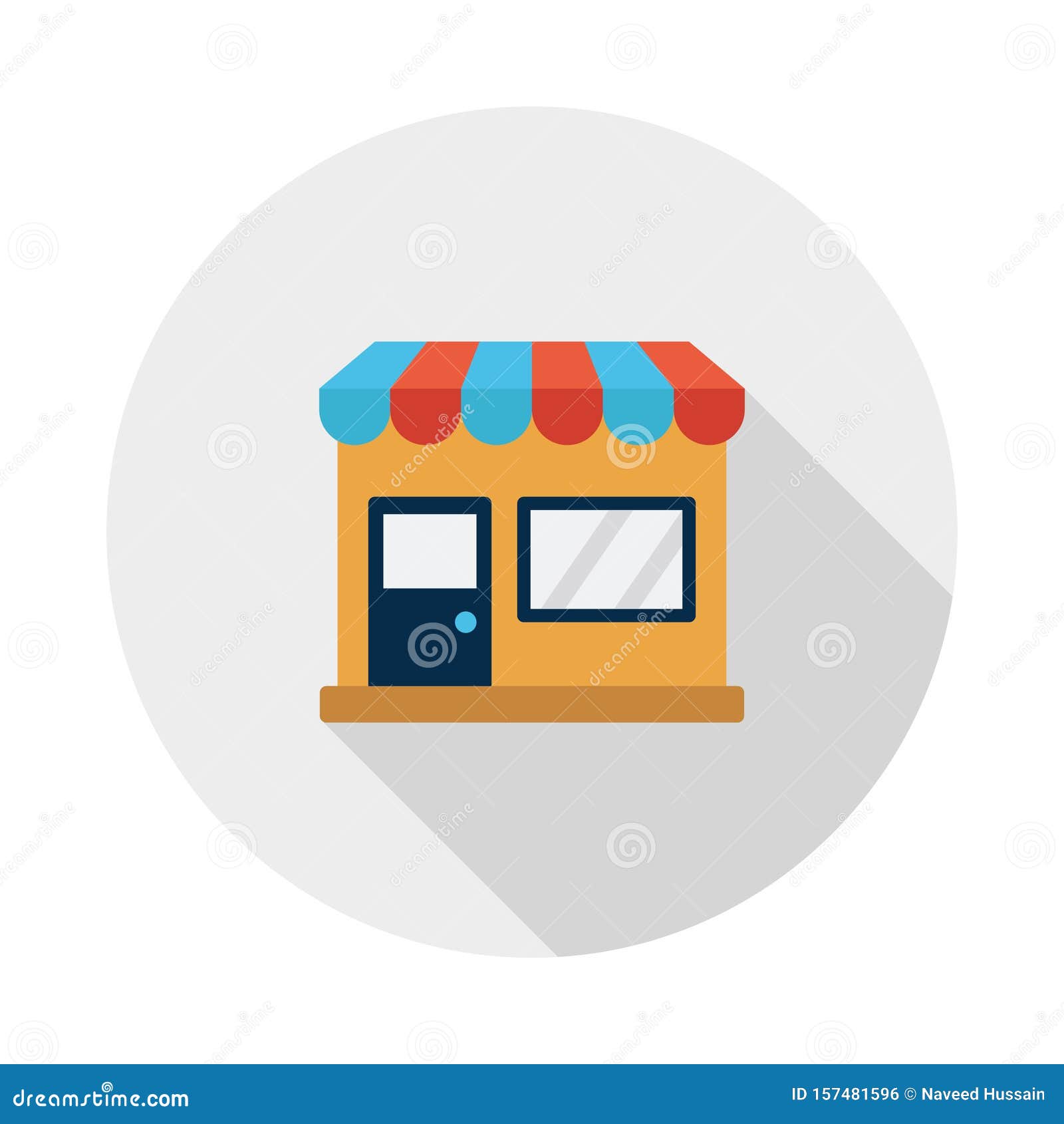 Shop flat vector icon stock vector. Illustration of market - 157481596
