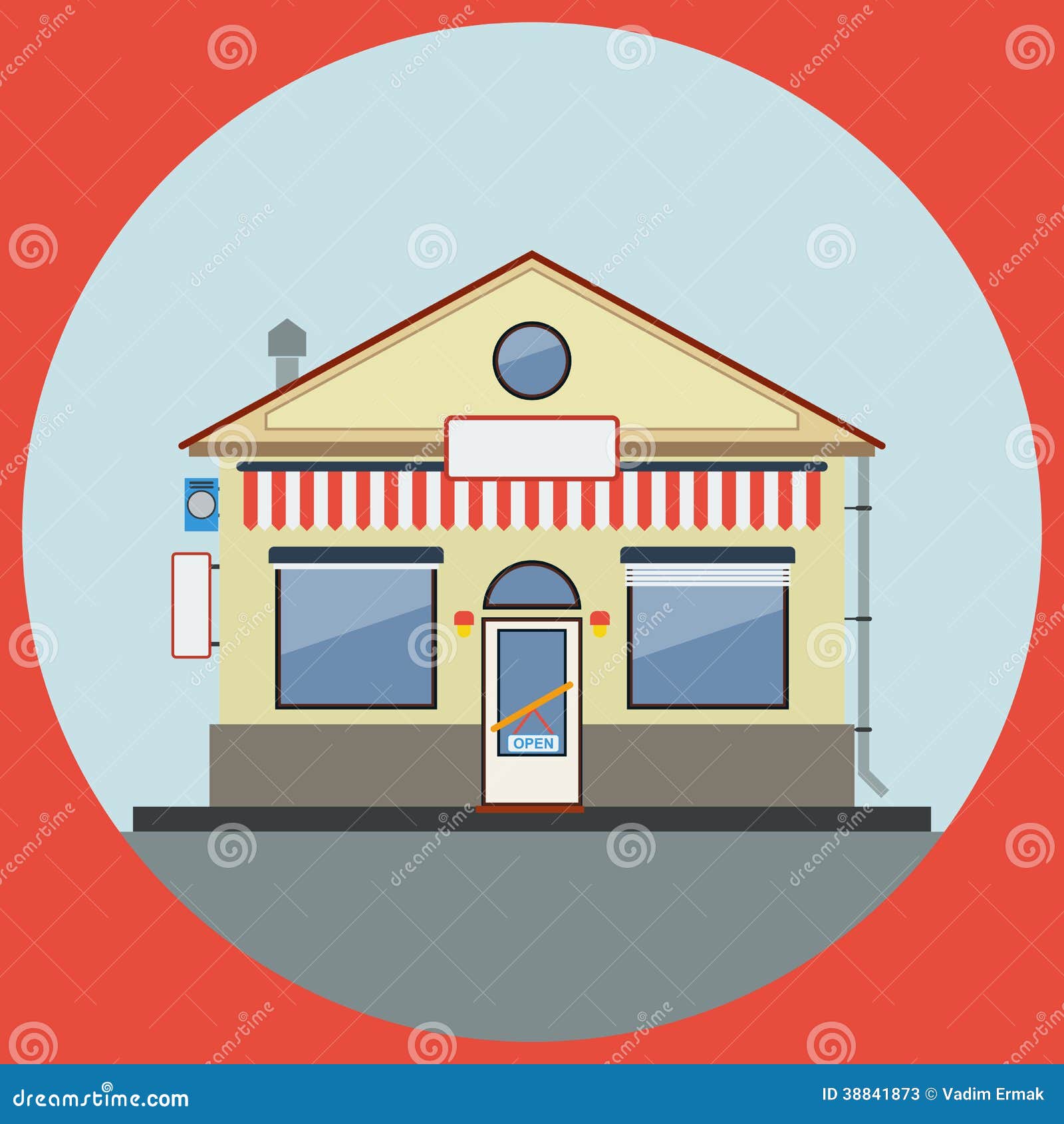 Shop Flat Vector Illustration Stock Vector - Illustration of banner ...