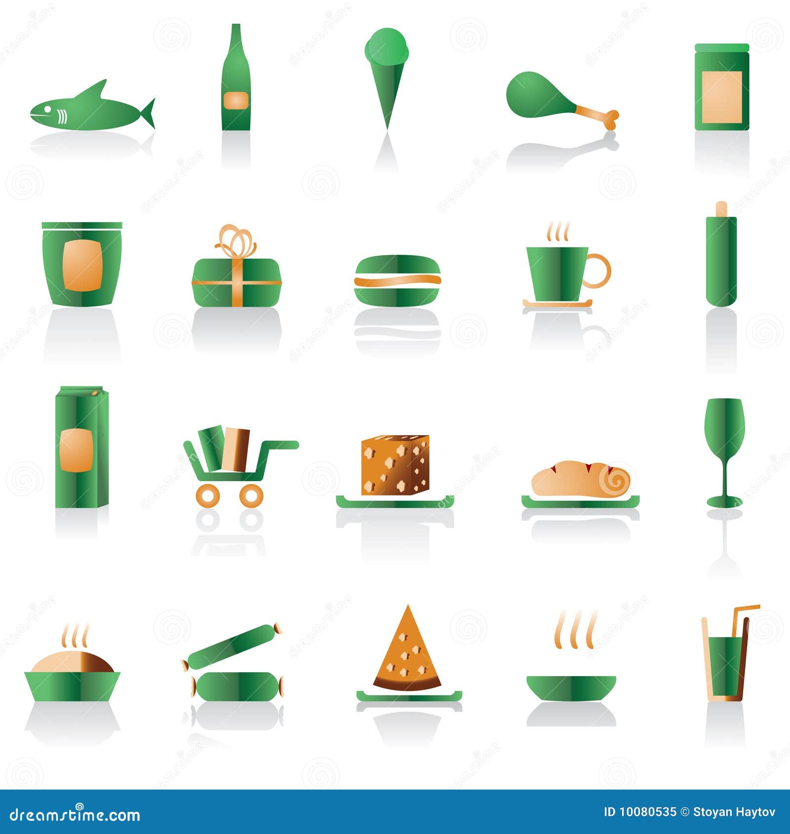 Shop and foods icons stock vector. Illustration of food - 10080535