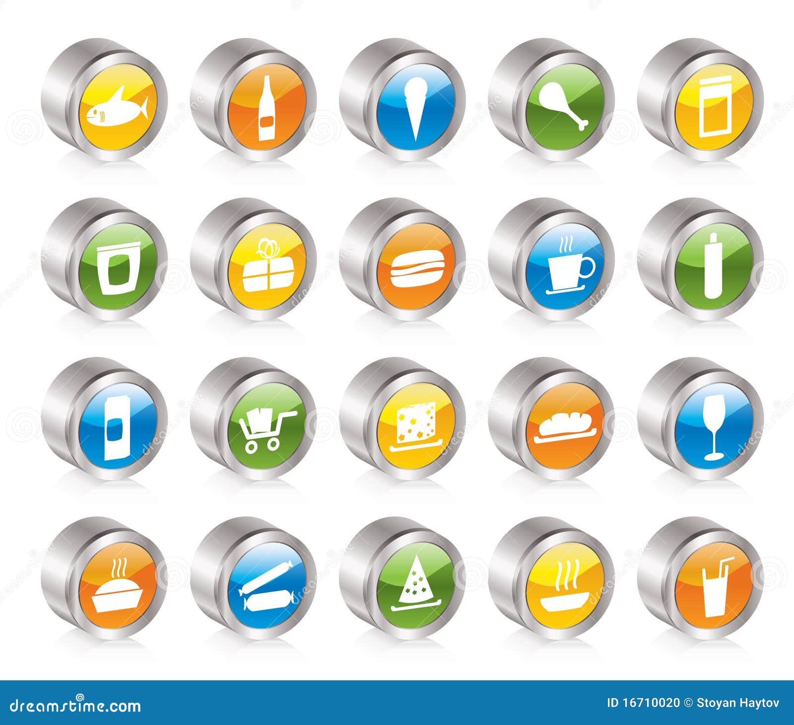 Shop and Foods Icons stock vector. Illustration of cheese - 16710020
