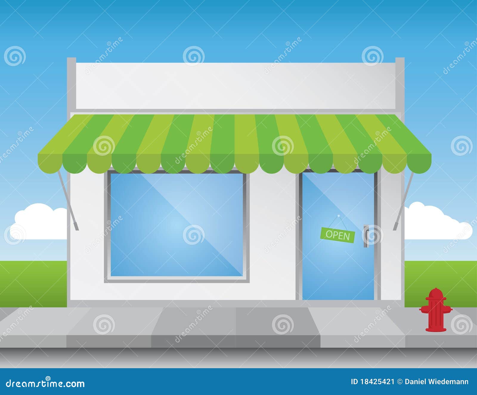 Shop Front Cartoon Vector | CartoonDealer.com #18425405